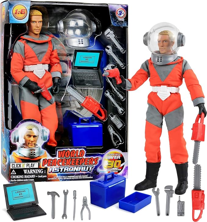 Amazon.com: Click N' Play 12" Astronaut Action Figure Space Exploration ...