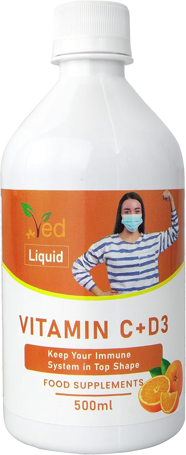 Amazon.com: Ved Vitamin C & D3 Liquid Food Supplement for Adults - High ...