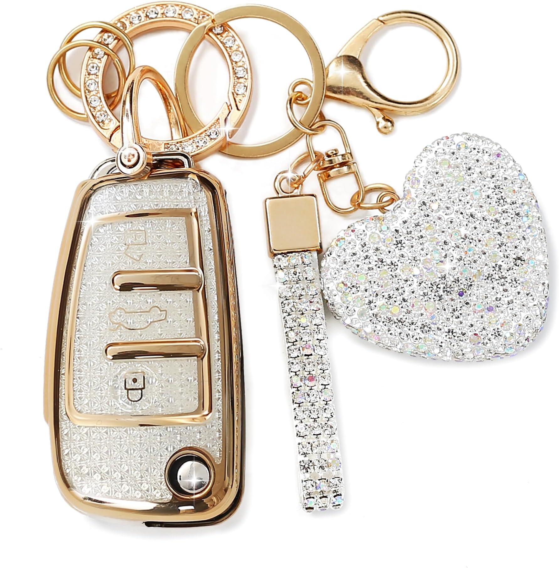 Amazon.com: Simocky Compatible with Audi Key Fob Cover with Heart ...