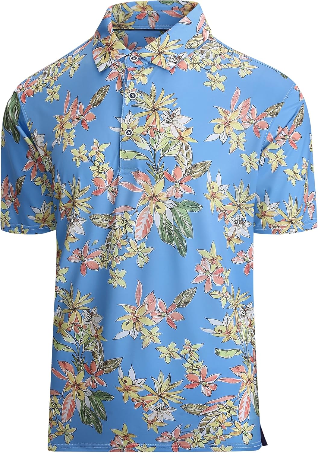 Damipow Mens Golf Shirts Dry Fit Polo Shirts Moisture Wicking Short ...