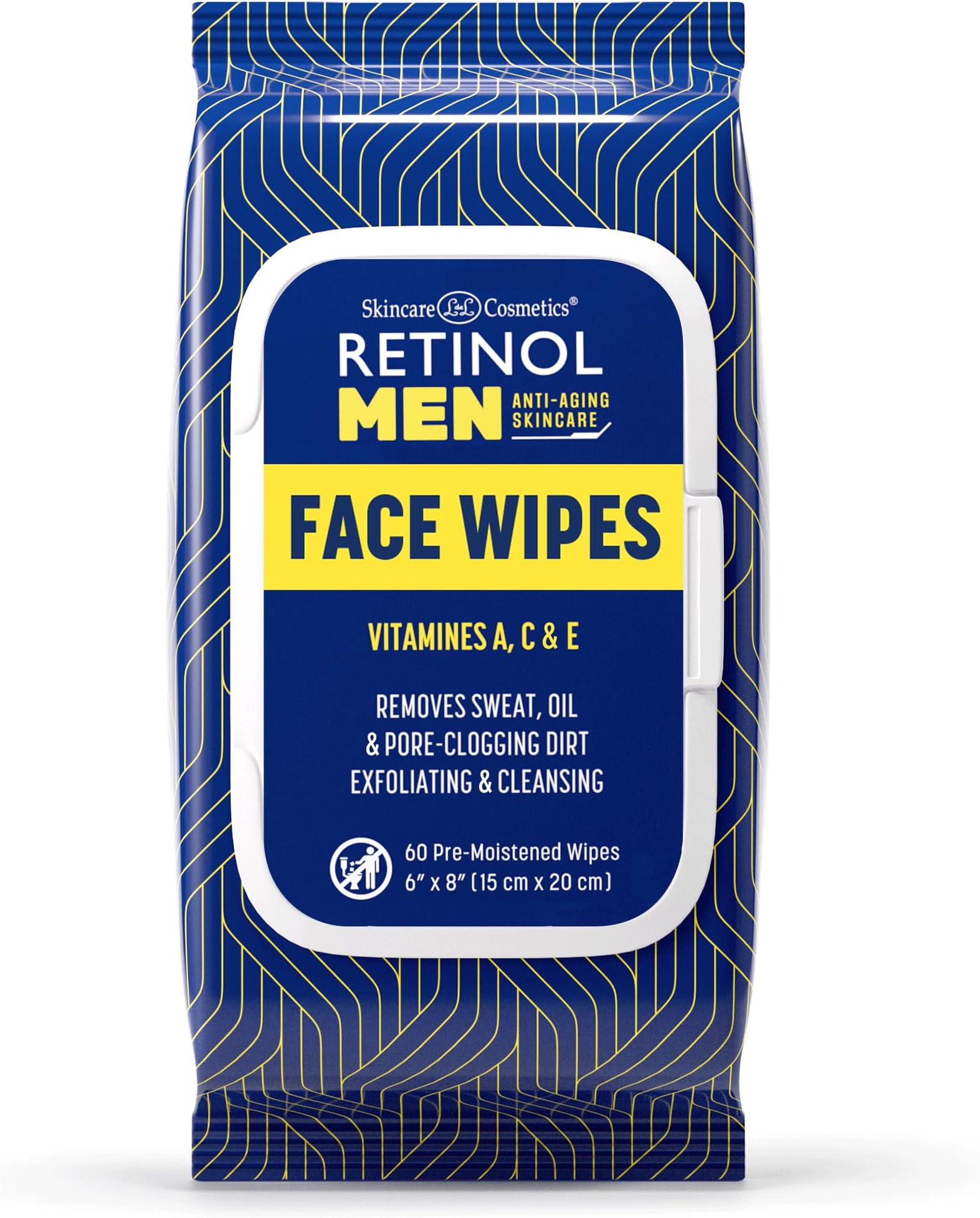 Amazon.com: Retinol Men Facial Wipes Anti-Aging Cleansing Towelettes ...