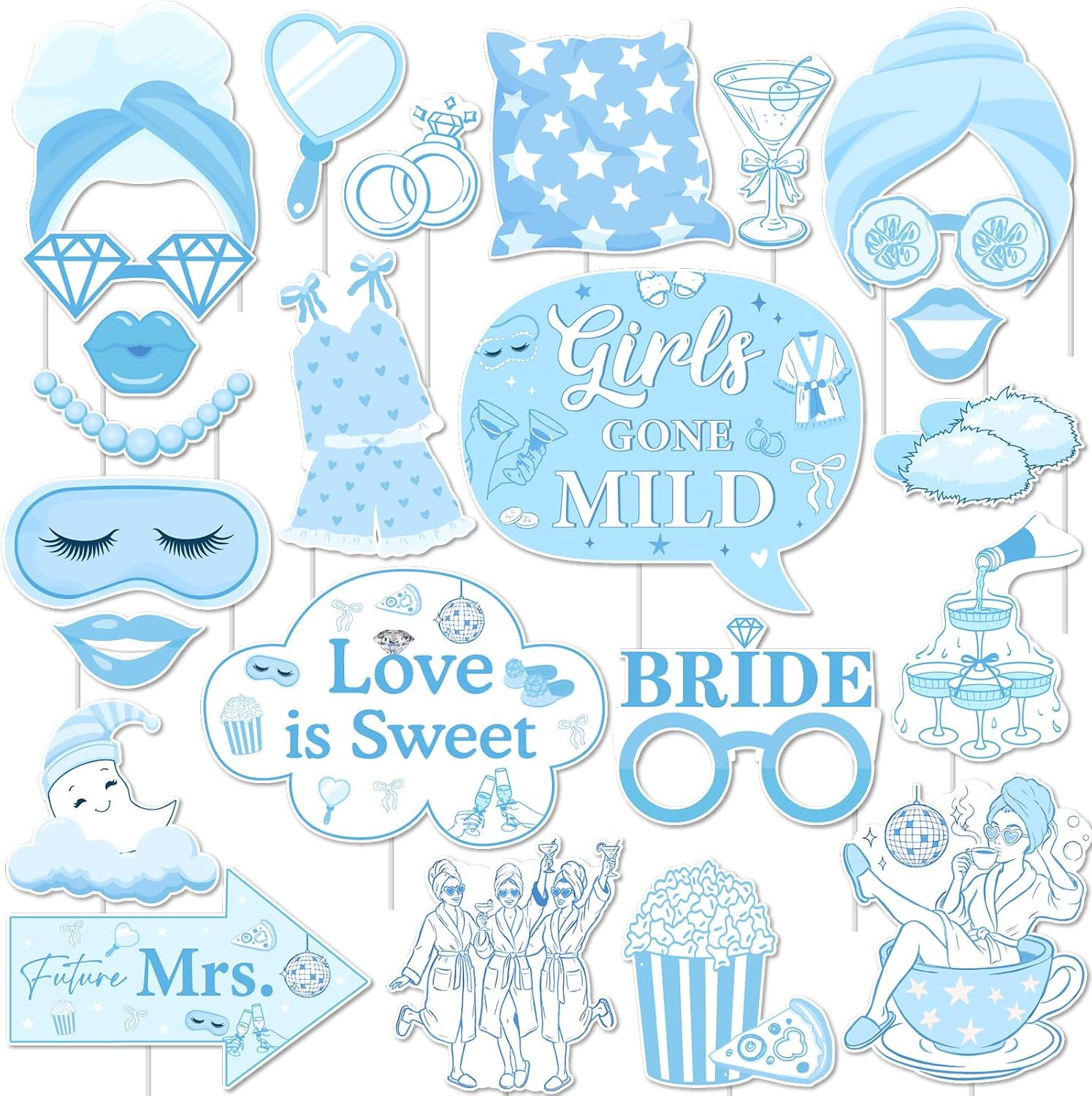 Amazon.com: 24 Pcs Girls Gone Mild Photo Booth Props Love is Sweet ...