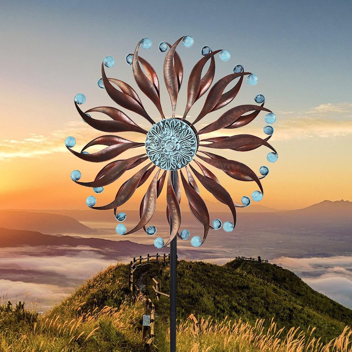 Amazon.com: YXGLL Large Metal Kinetic Wind Spinner, Double Windmill ...