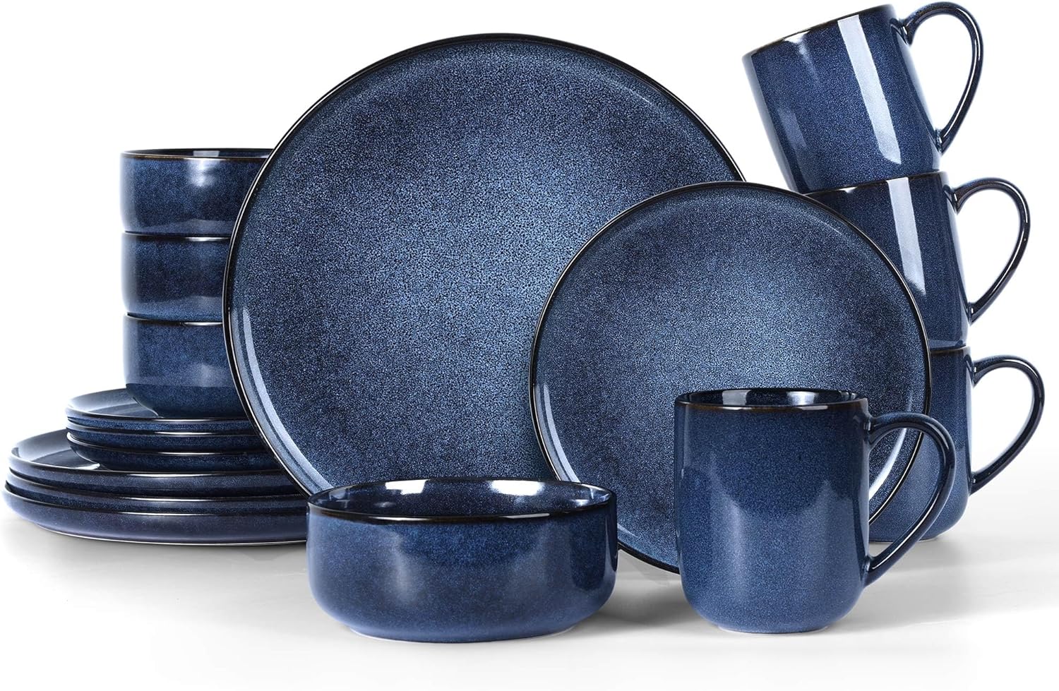 Amazon.com | LIANYU 16 Piece Dinnerware Sets with Mugs, Stoneware ...