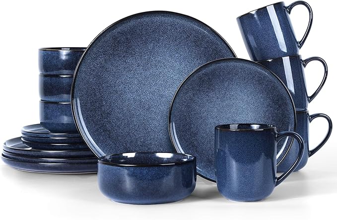 Amazon.com | LIANYU 16 Piece Dinnerware Sets with Mugs, Stoneware ...