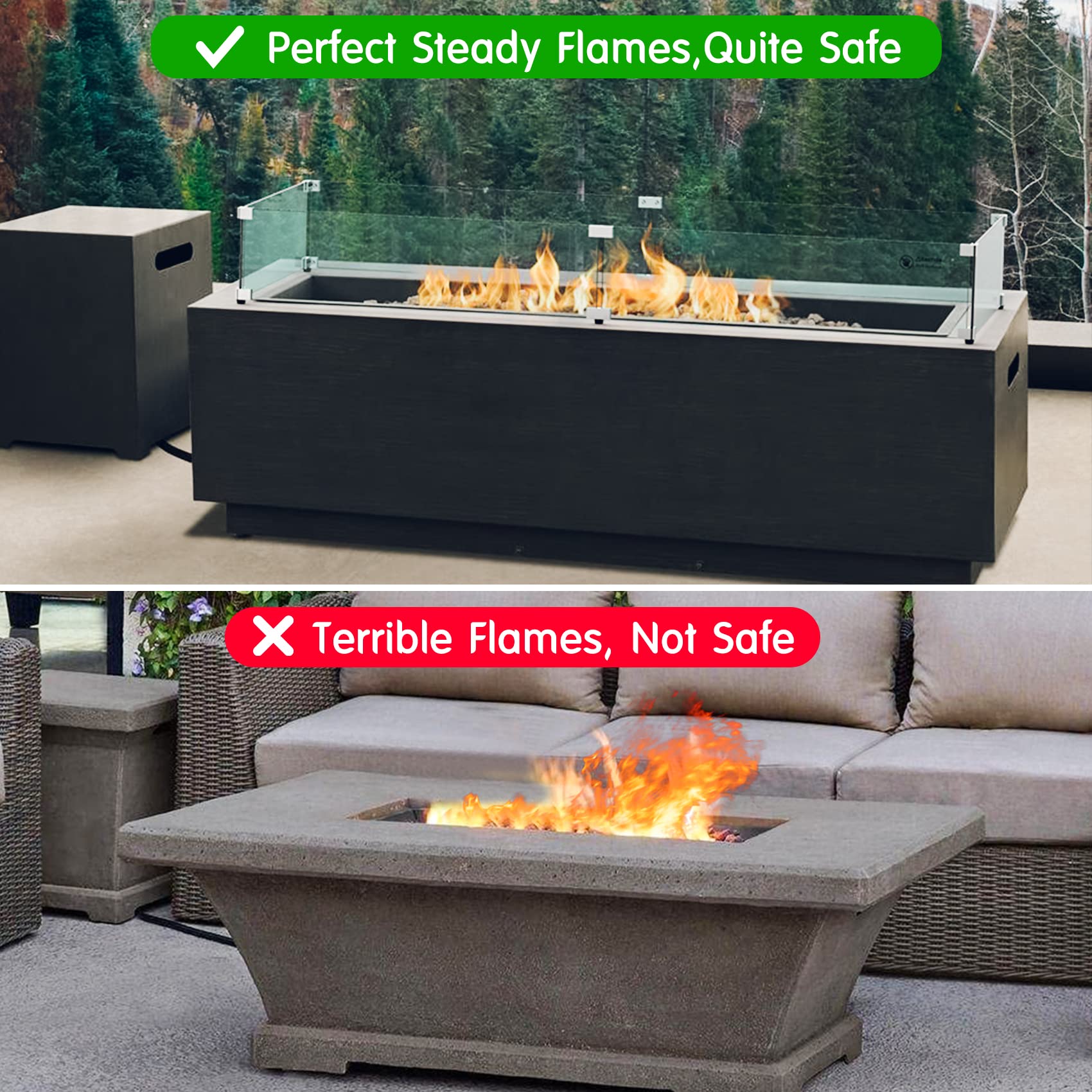 Snapklik.com : Skyflame Fire Pit Table Glass Wind Guard - 54" X 12 ...