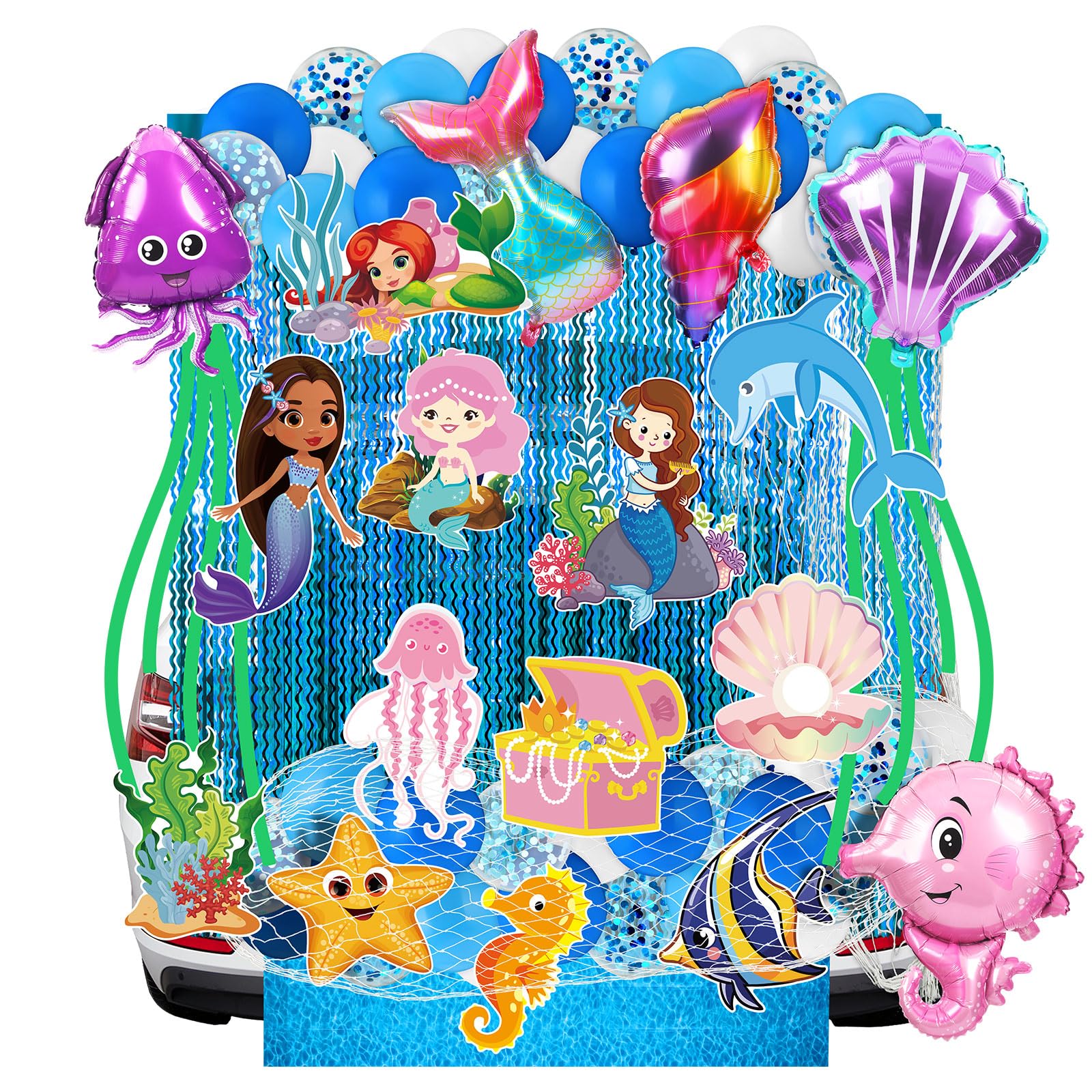 Snapklik.com : Libima 54 Pcs Halloween Mermaid Trunk Or Treat Car ...