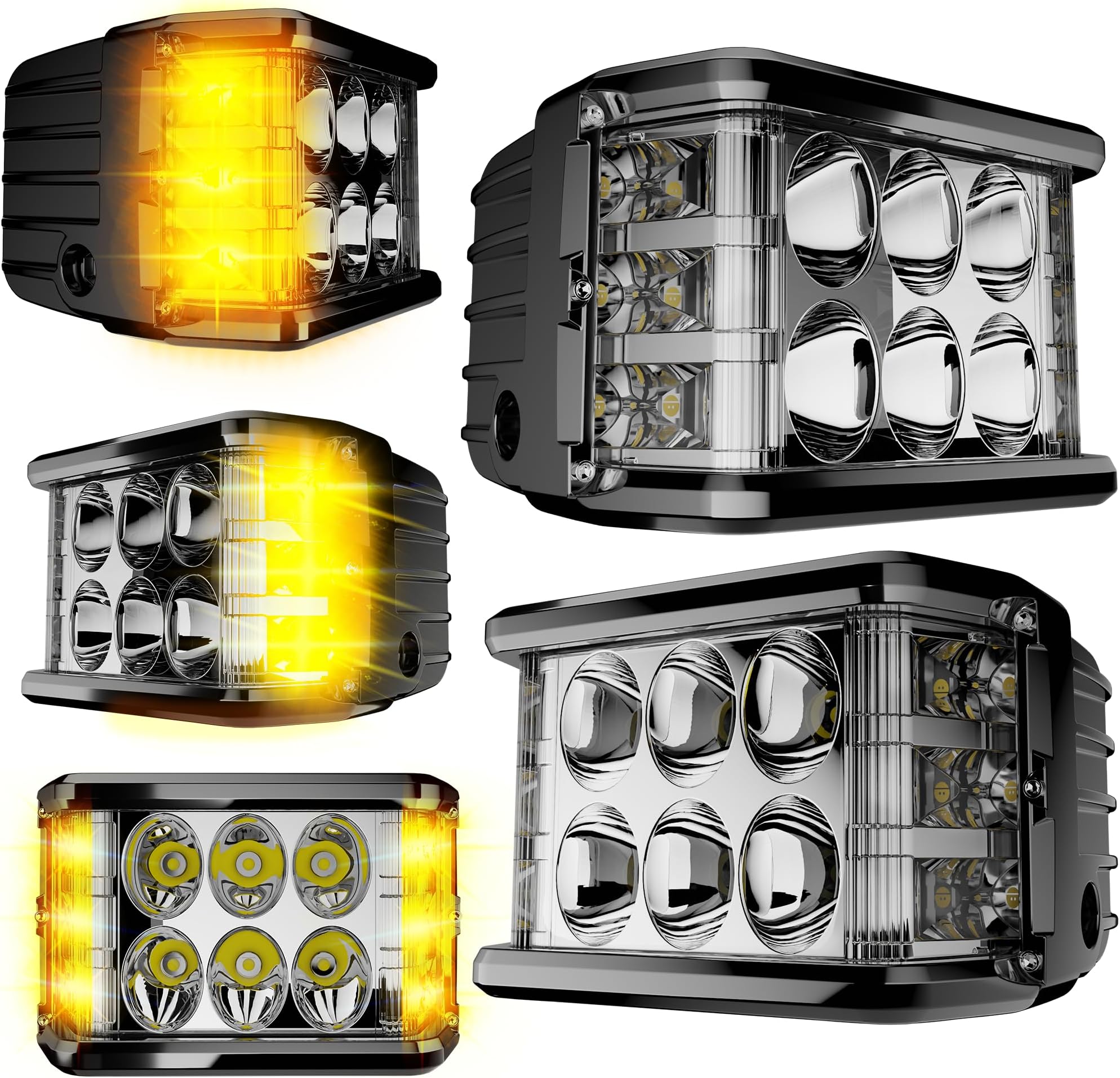 Amazon.com: ASLONG 2Pcs 4Inch LED Strobe Pods White DRL Work Lights ...