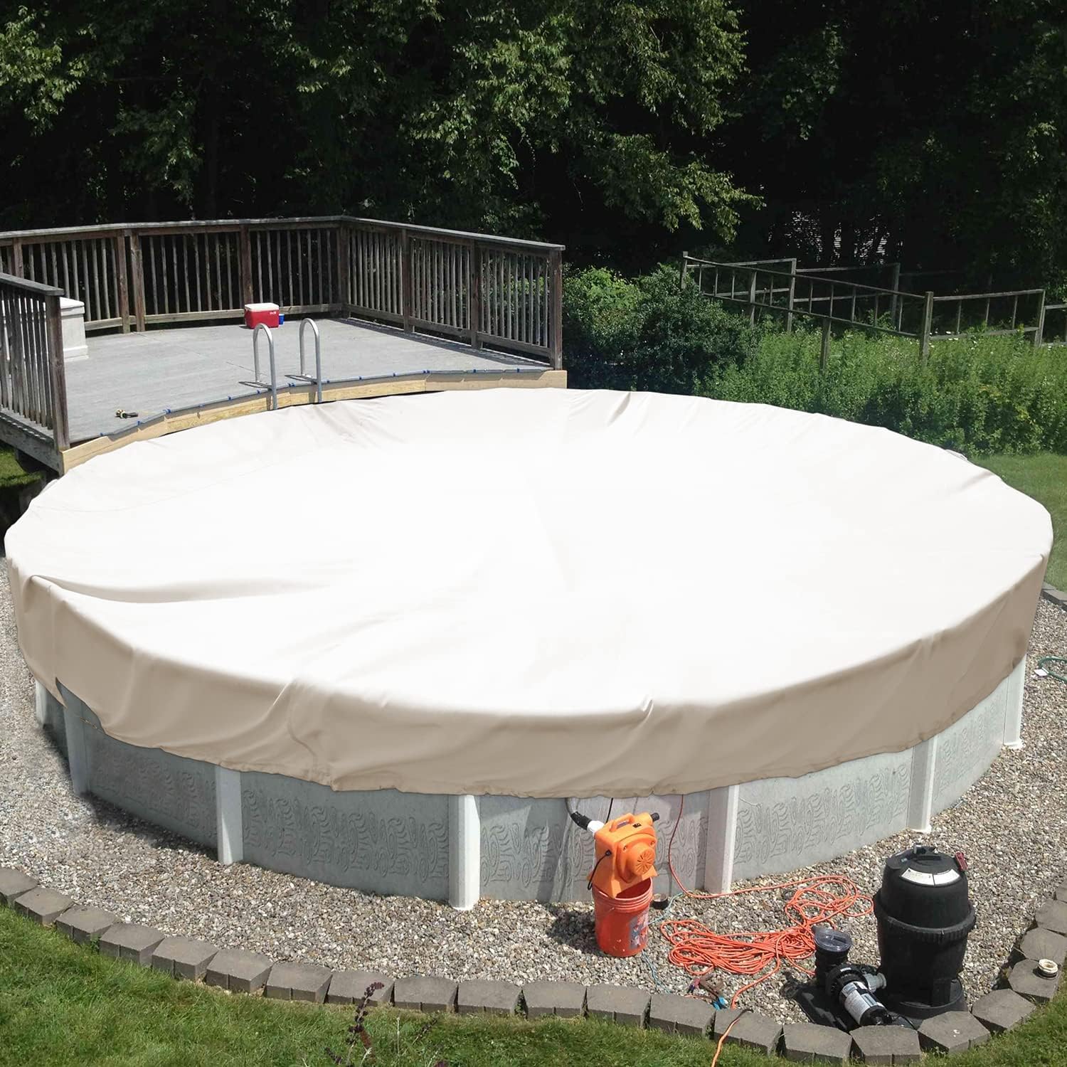 Amazon.com : TANG 23' ft Round Pool Covers for 20 Feet Round Pool Above ...