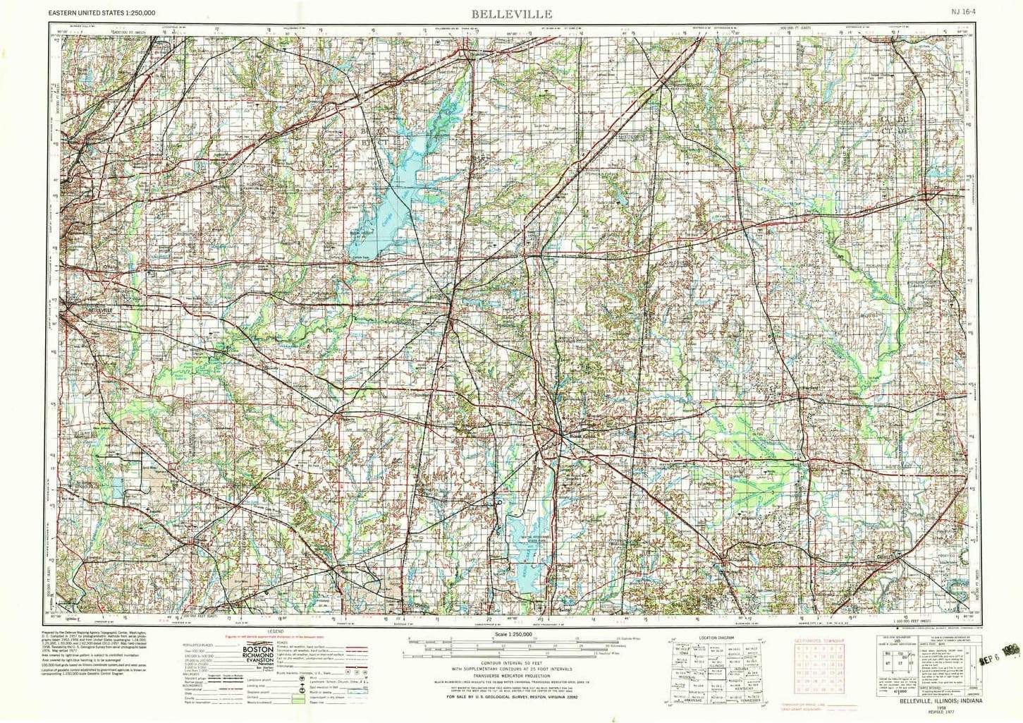 Amazon.com : YellowMaps Belleville IL topo map, 1:250000 Scale, 1 X 2 ...