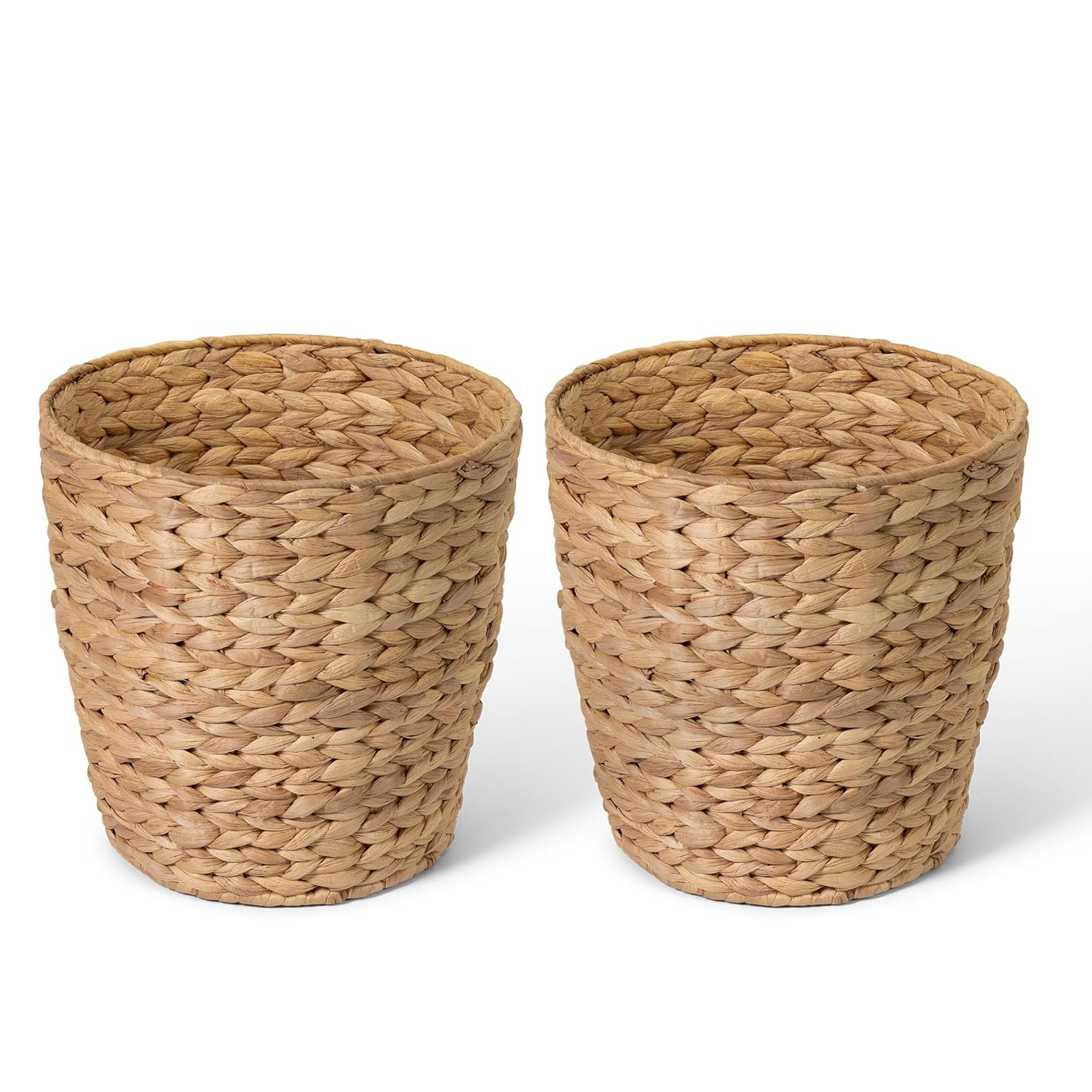 Amazon.com: SNOWECRAFT 2-Pack Woven Waste Basket for Bathroom, Bedroom ...