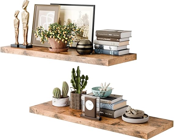 Amazon.com: Sumbame 36 Inch Long Floating Shelves for Wall, Rustic ...