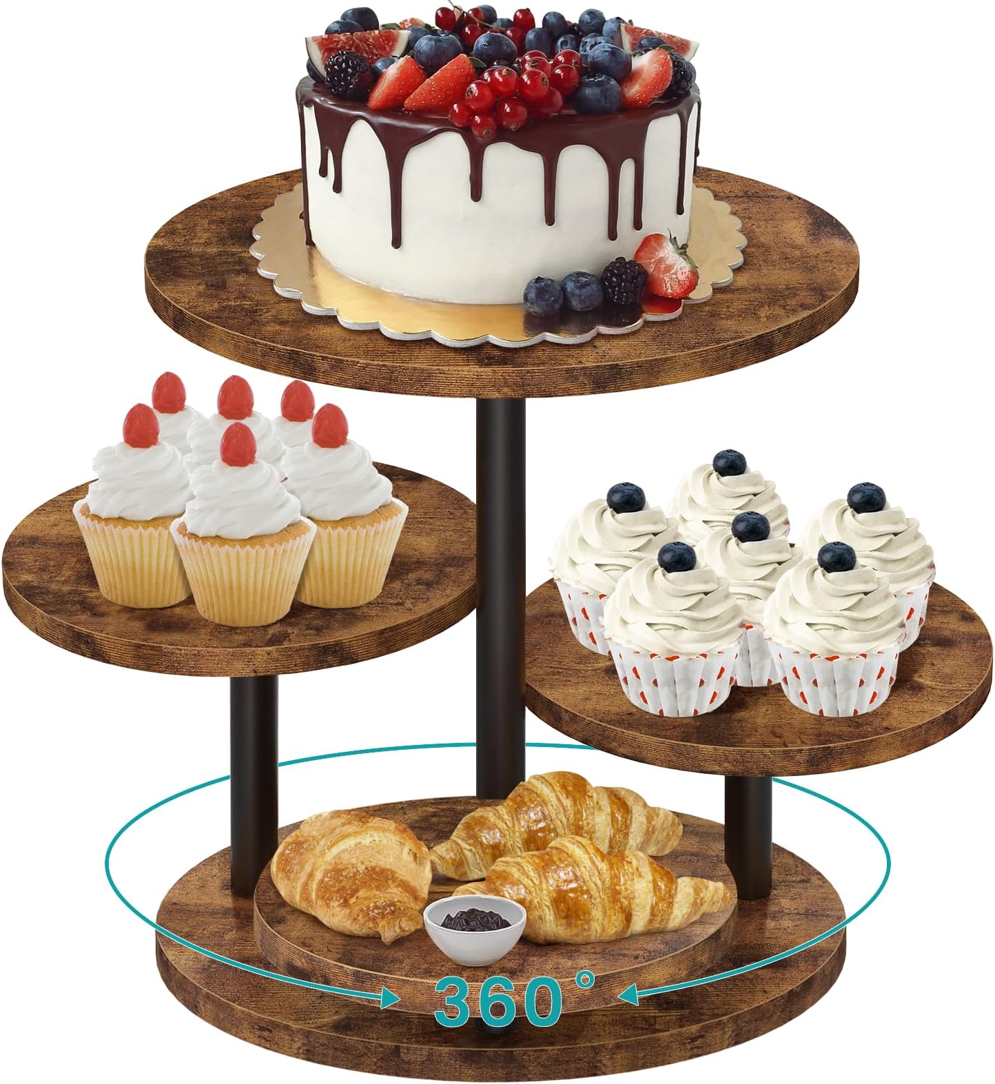 Amazon.com | Elite Timber Wood Riser Set- Cupcake Stand, Cake Platform ...