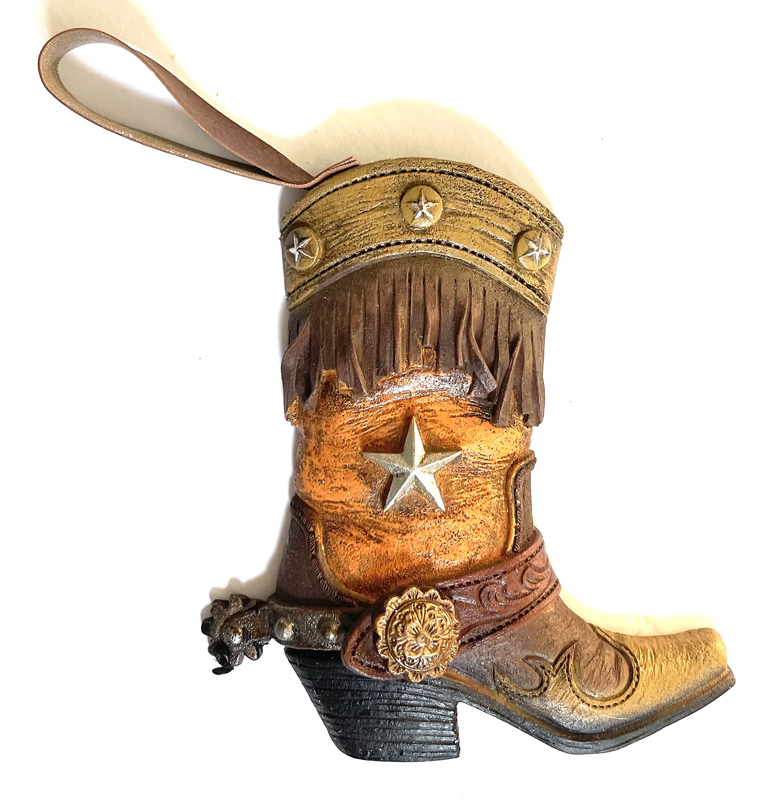 Amazon.com: Western Cowboy Cowgirl Boot Ornament Flat Design Poly Resin ...