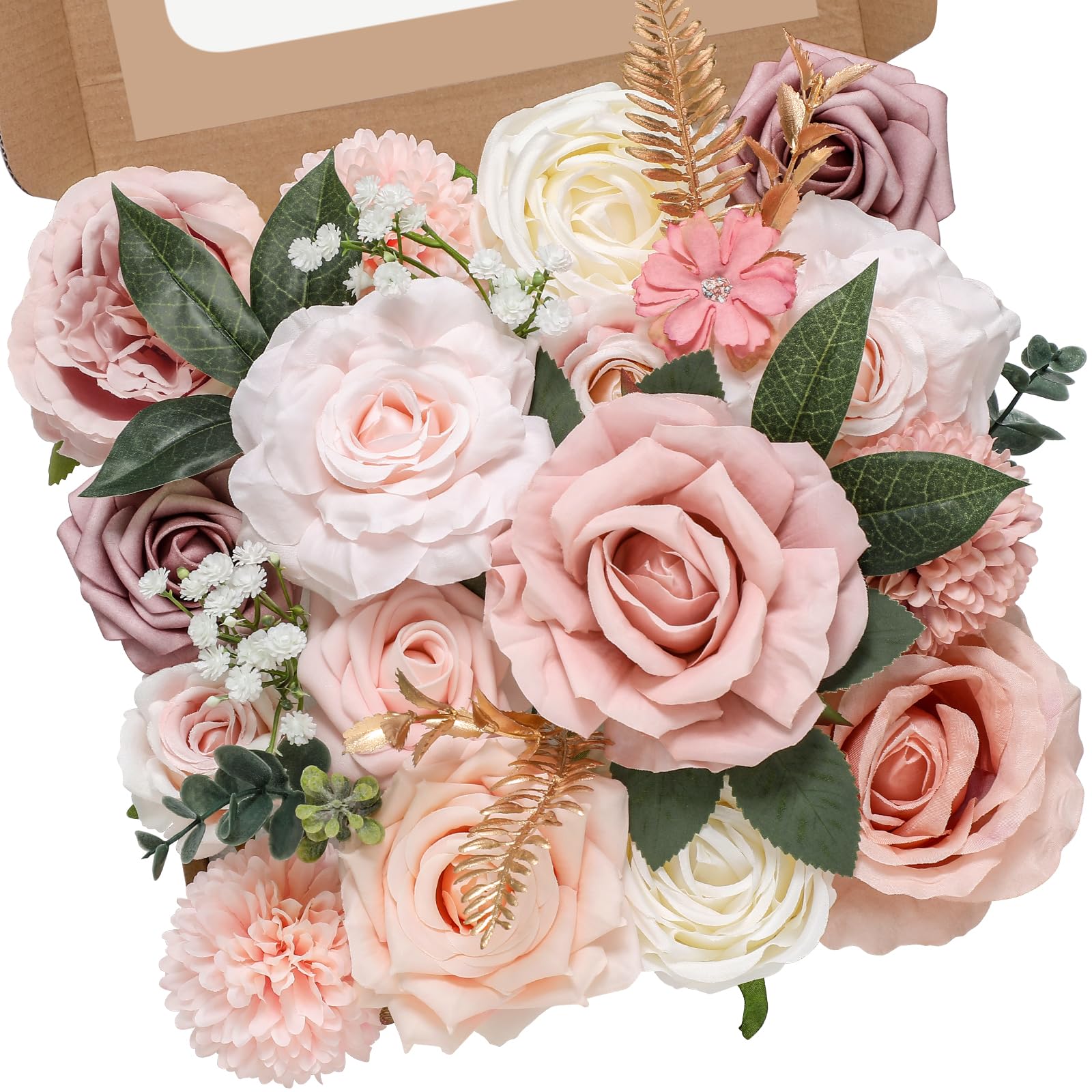 Amazon.com: Serwalin Artificial Flowers Pink Wedding Decor, Pink ...