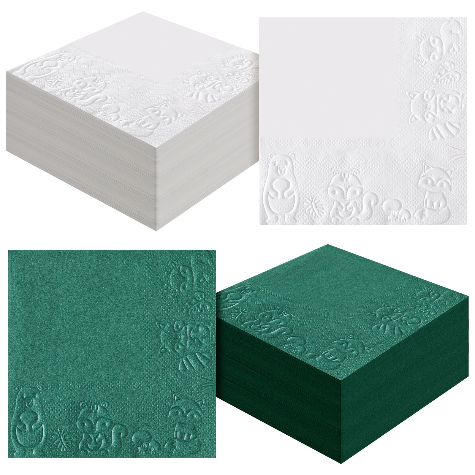 Amazon.com: Crtiin 100 Pcs Woodland Baby Shower Napkins Animals ...