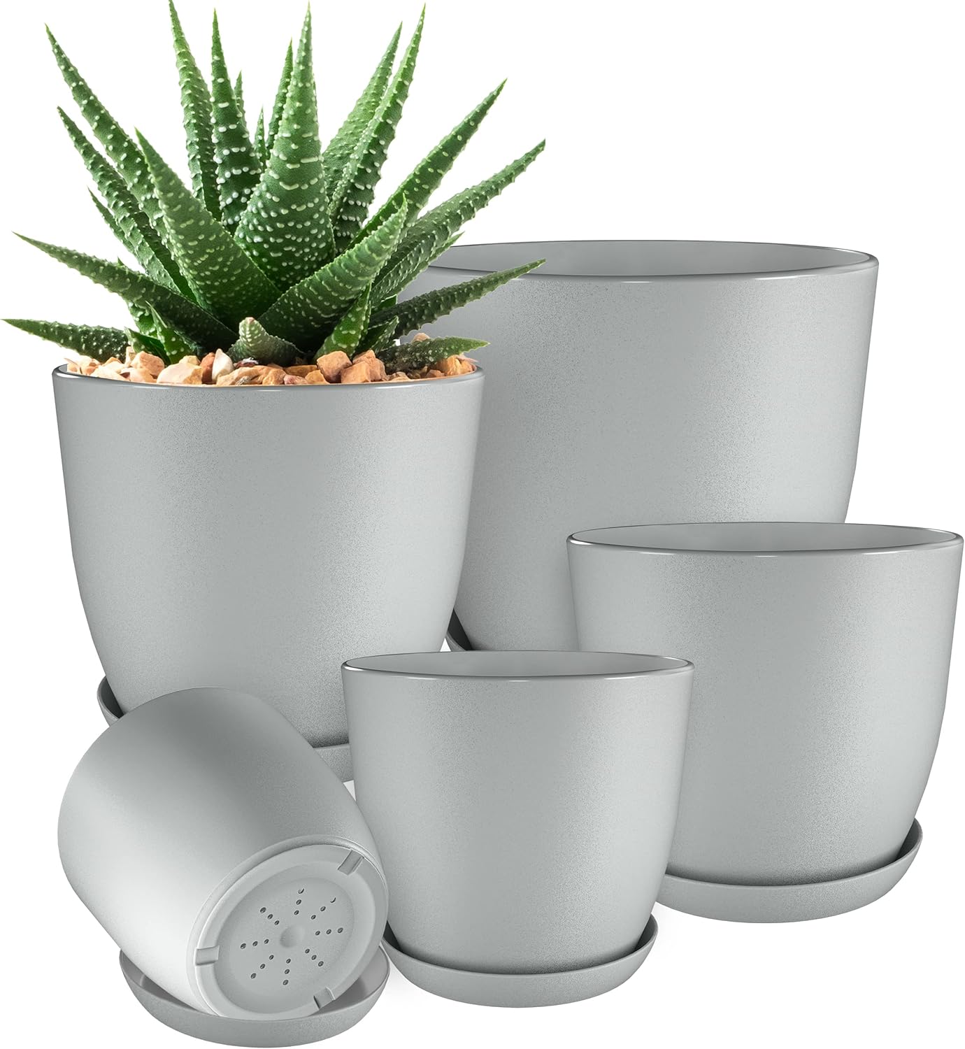 Amazon.com: Utopia Home - Plant Pots Indoor with Drainage - 7/6.6/6/5.3 ...