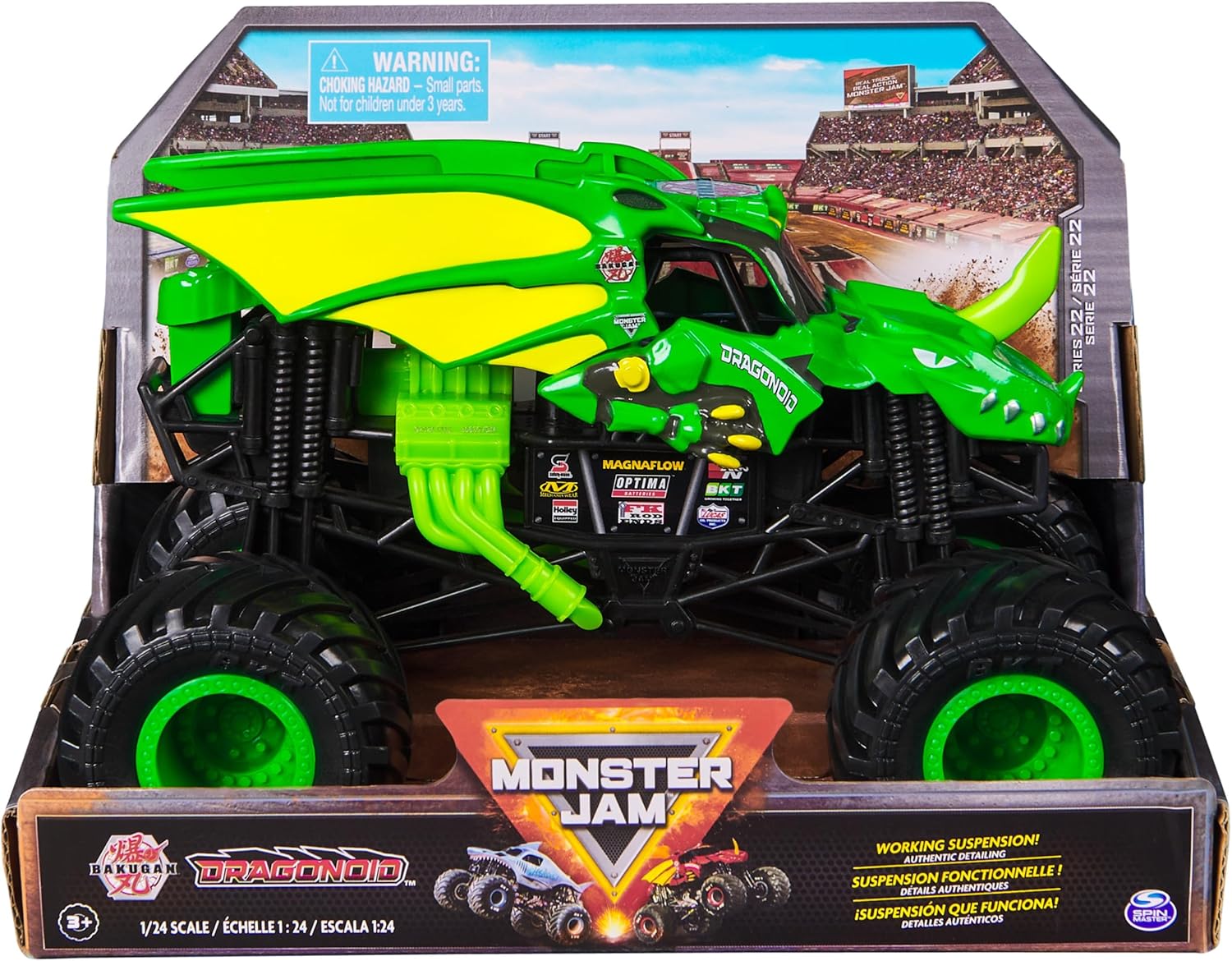 Amazon.com: Monster Jam, Bakugan Dragonoid Monster Truck - Green, 1:24 ...