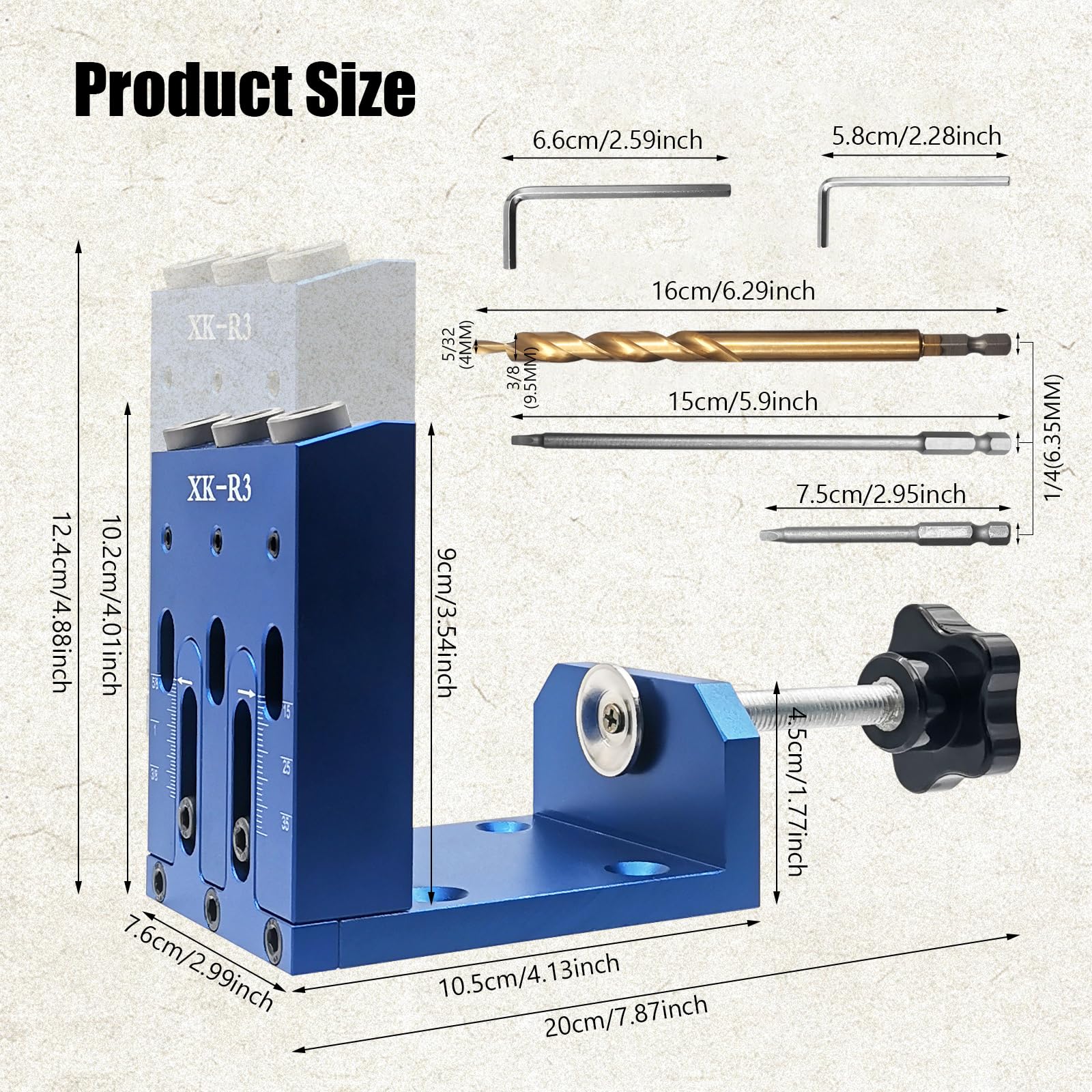 Snapklik.com : Pocket Hole Jig Kit Adjustable Jig