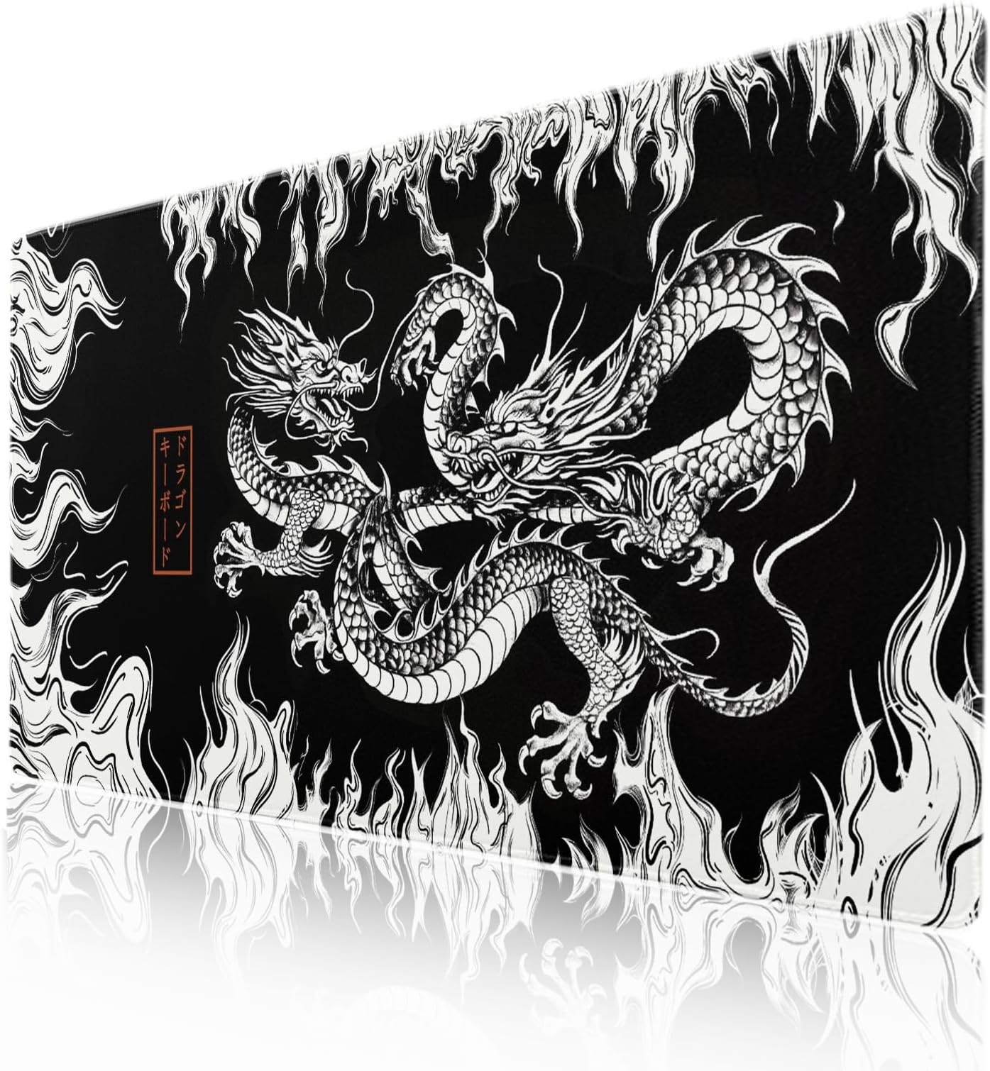 Amazon.com: Japanese Dragon Mouse Pad XXL Black White Aesthetic Anime ...