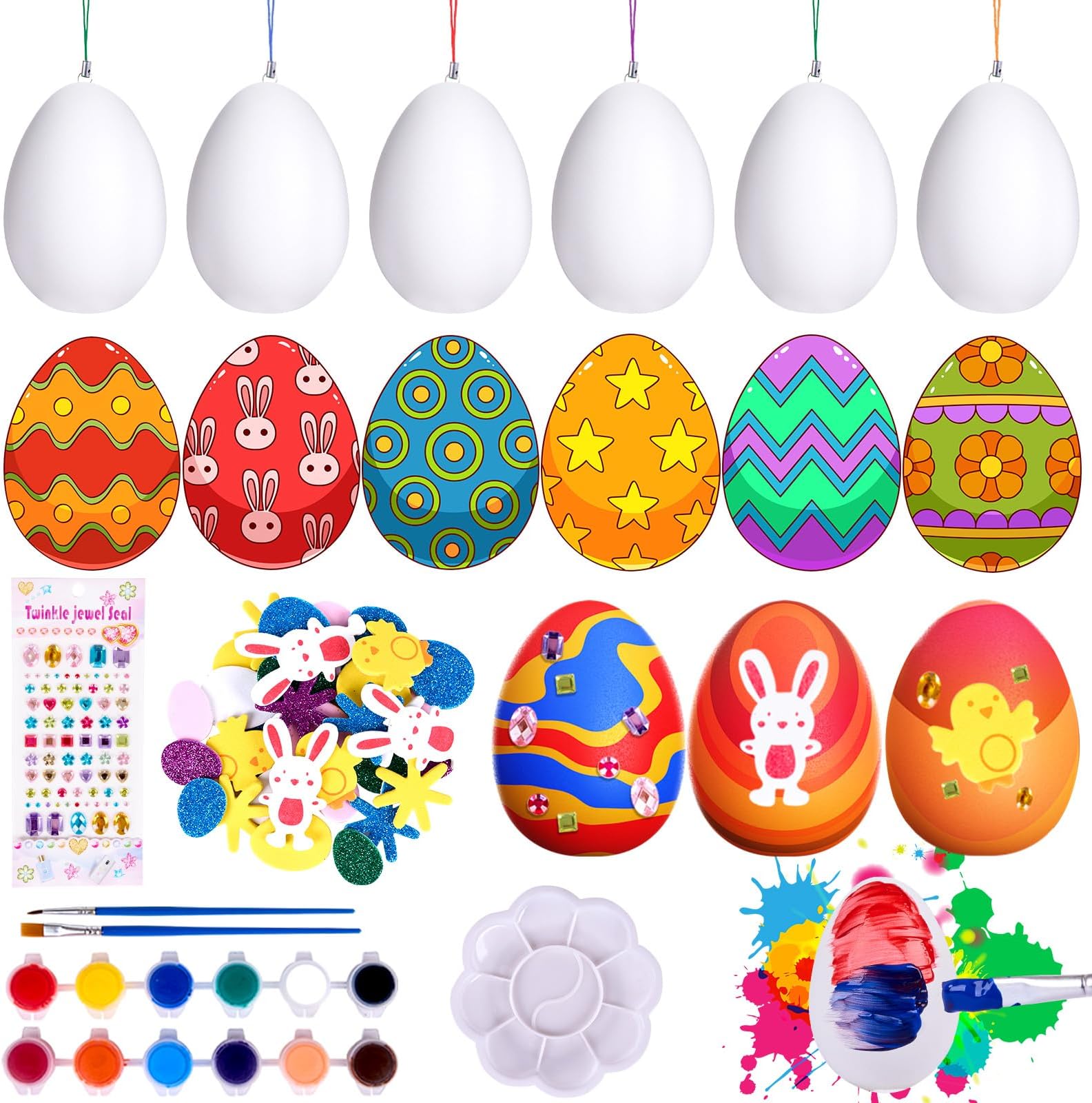 Puddry Easter Egg Decorating Kit Easter Crafts for Kids, Easter Hanging ...