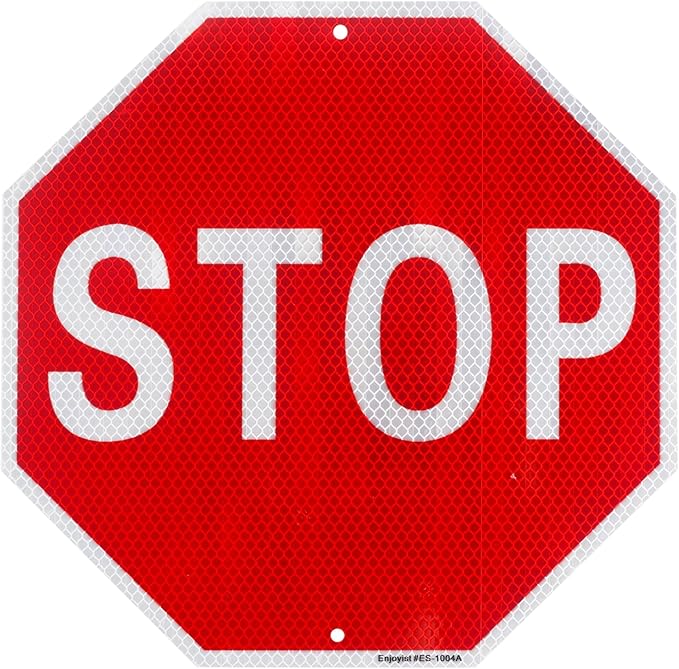 Amazon.com: Enjoyist Large Stop Sign 24"x 24" 40 Mil Rust Free Aluminum ...