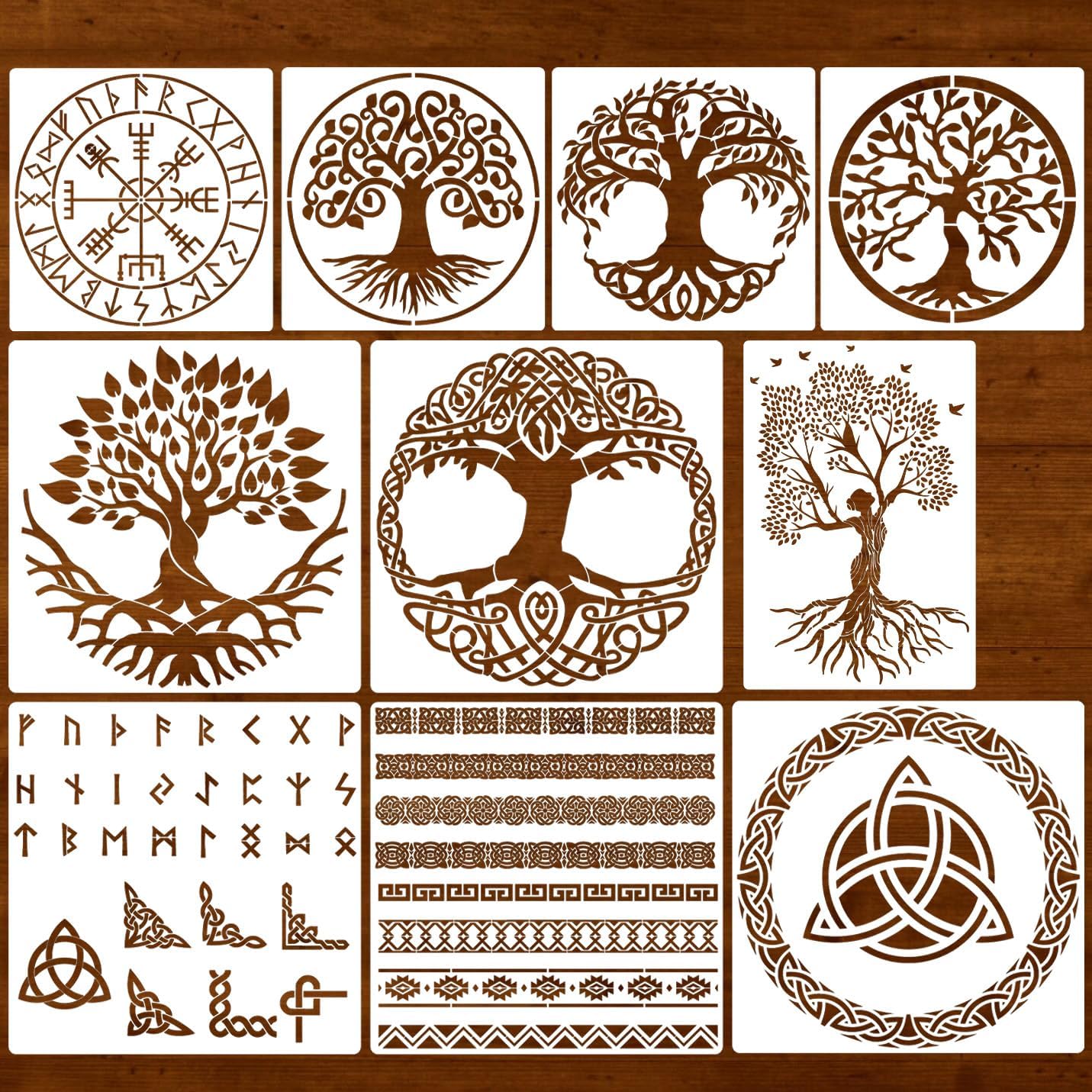 Amazon.com: zosylley Runes Stencils for Painting 12” Celtic Stencil ...