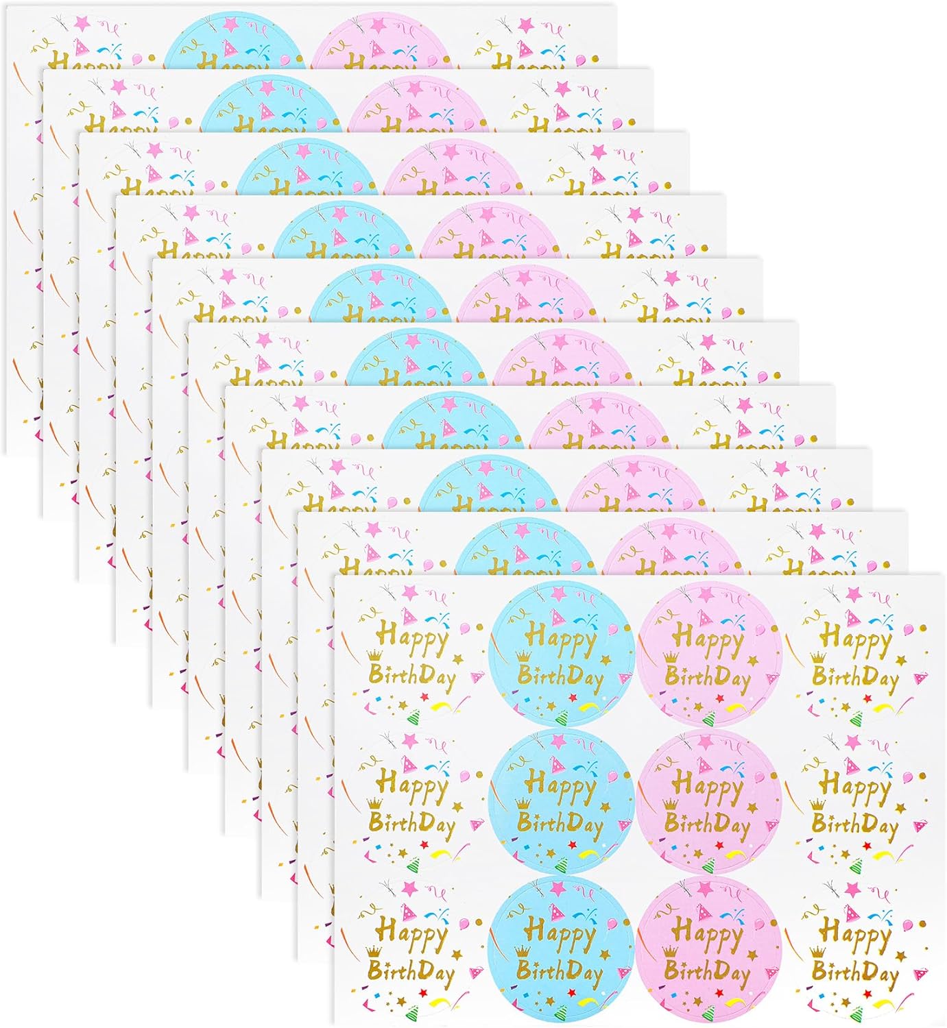 120PCS Happy Birthday Stickers for Cards, 10 Sheets Happy Birthday ...