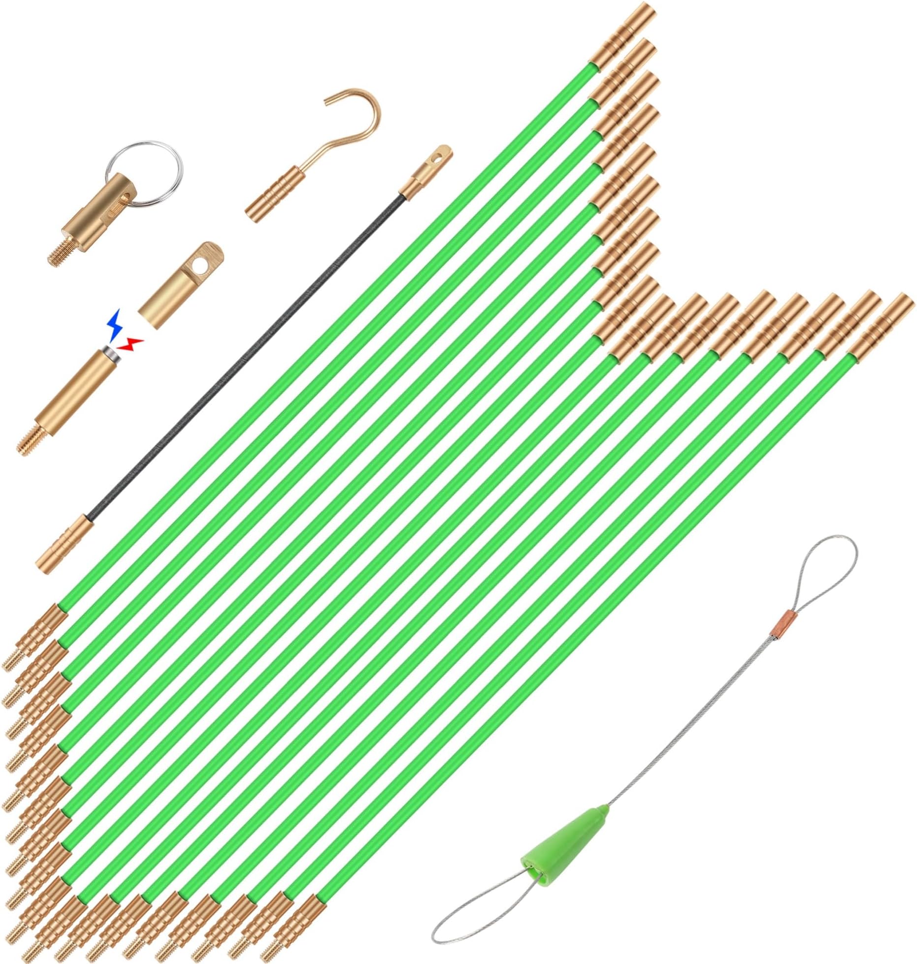 GURADESIGN 32.2FT Fiberglass Running Electrical Wire Cable Glow Rods ...