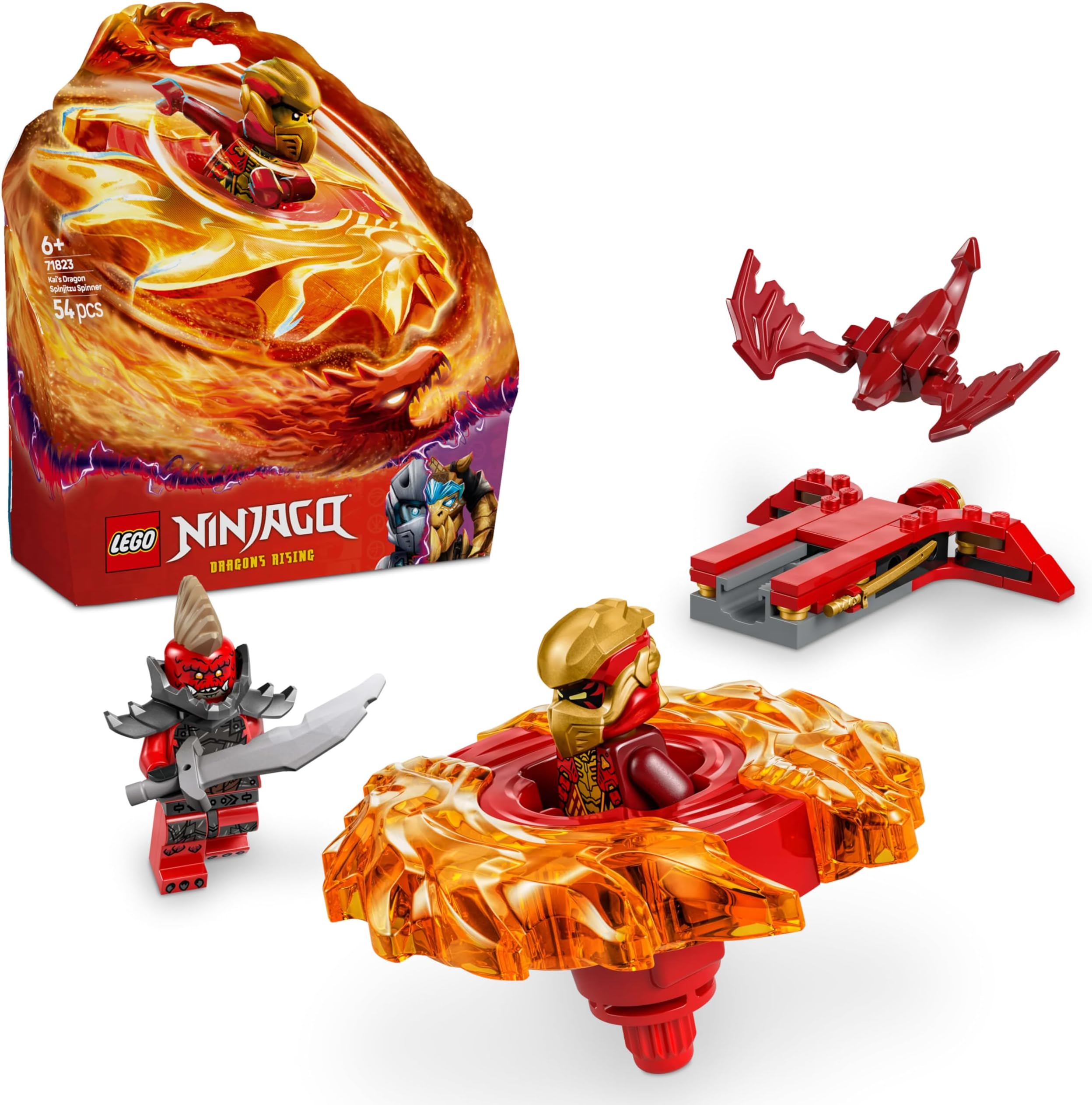 LEGO NINJAGO Kai’s Dragon Spinjitzu Spinner Action Toy Set 71823 ...
