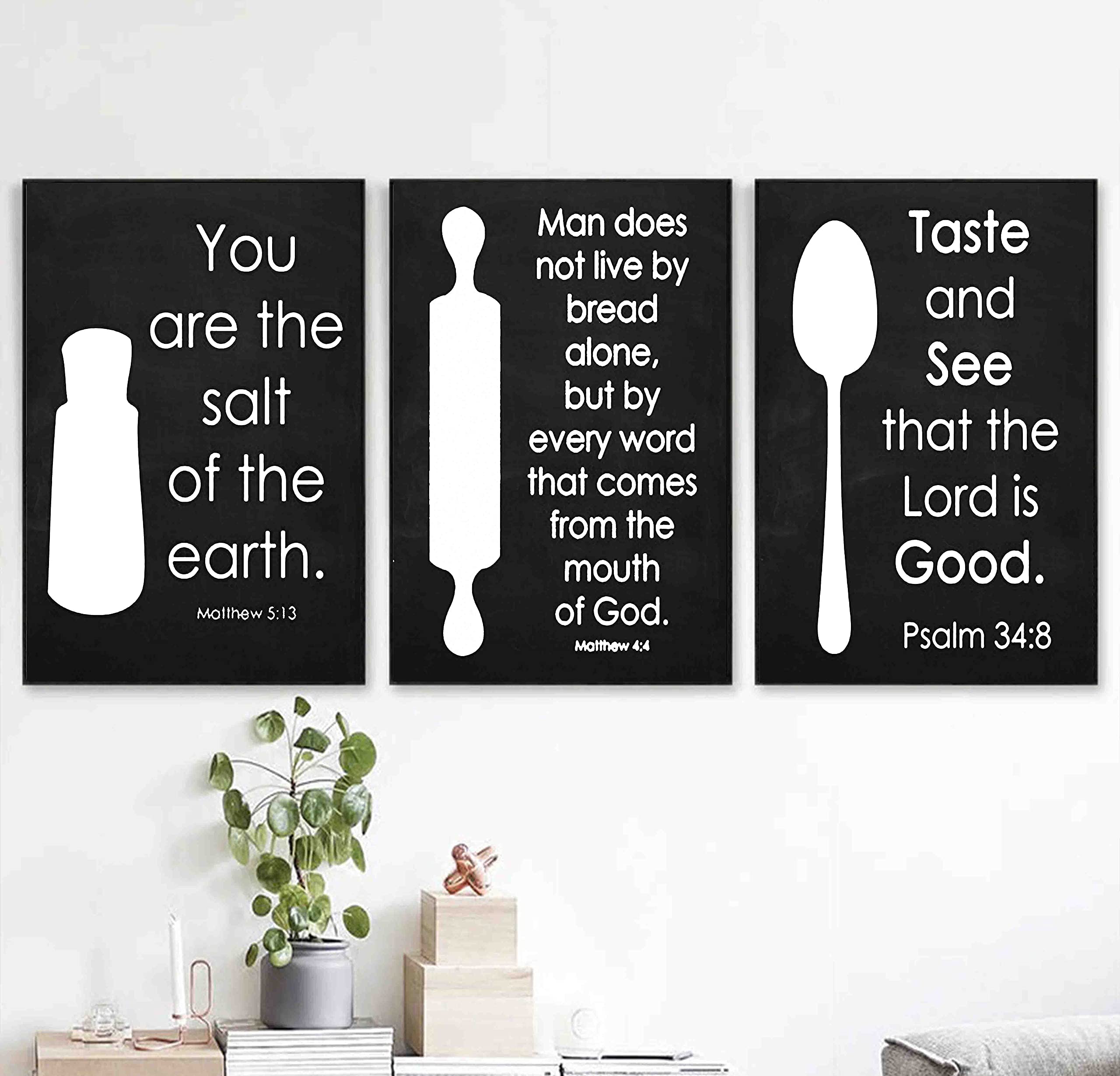 Print With Verse From Bible Man Praying Bread