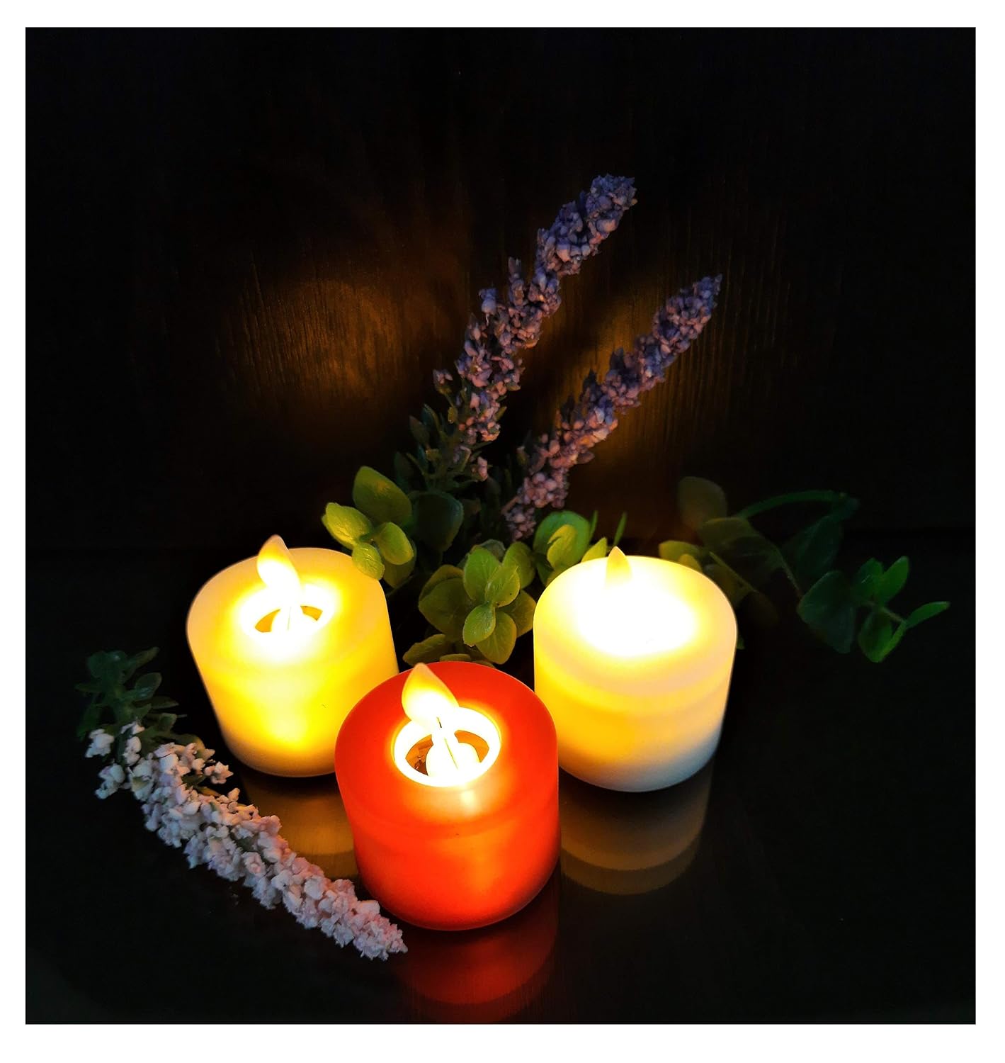 Buy AFTERSTITCH Dancing Flame LED Candle Lights Diya with Batteries ...