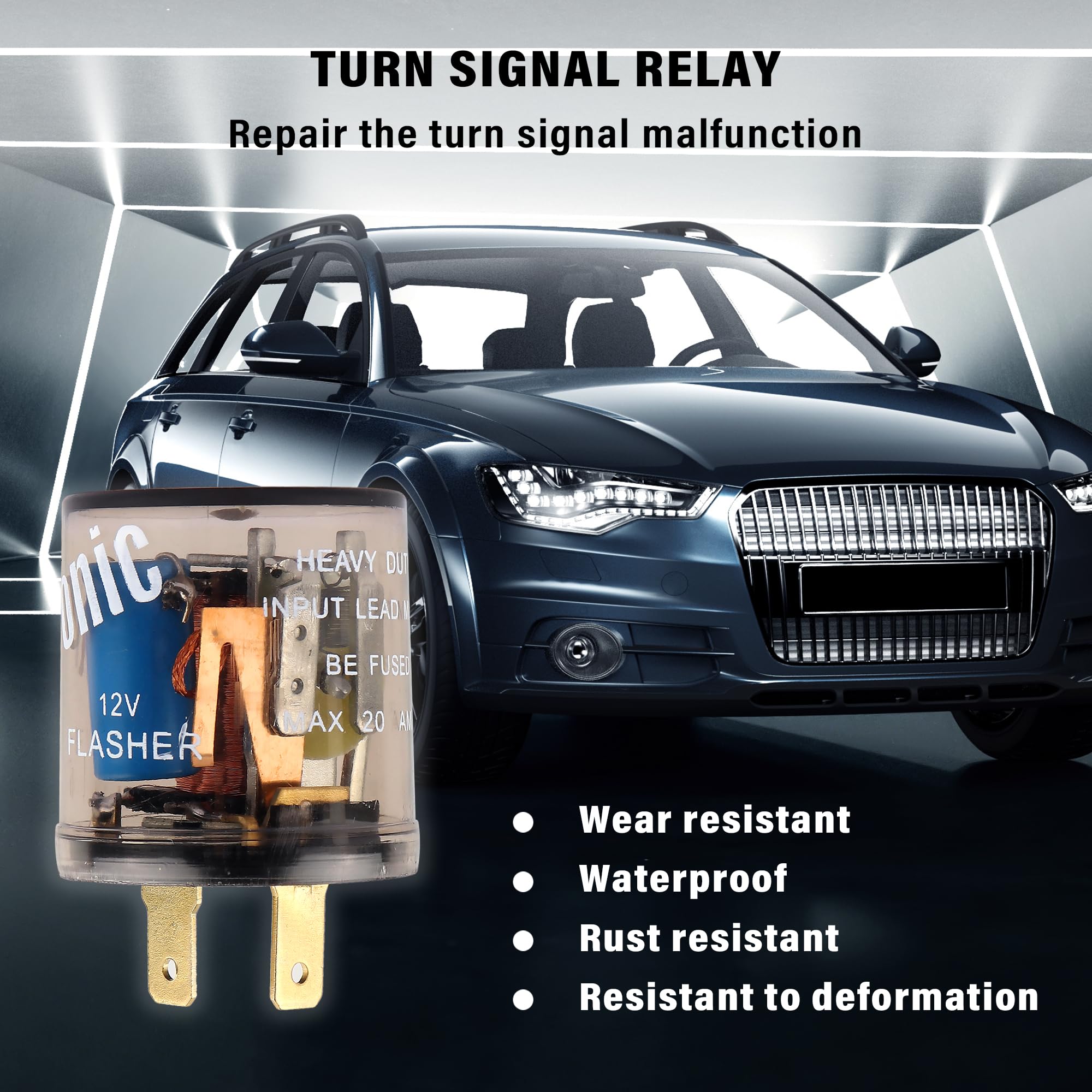 Snapklik.com : 2PCS 12V Flasher Relay,Heavy Duty 2-Pin Turn Signal ...