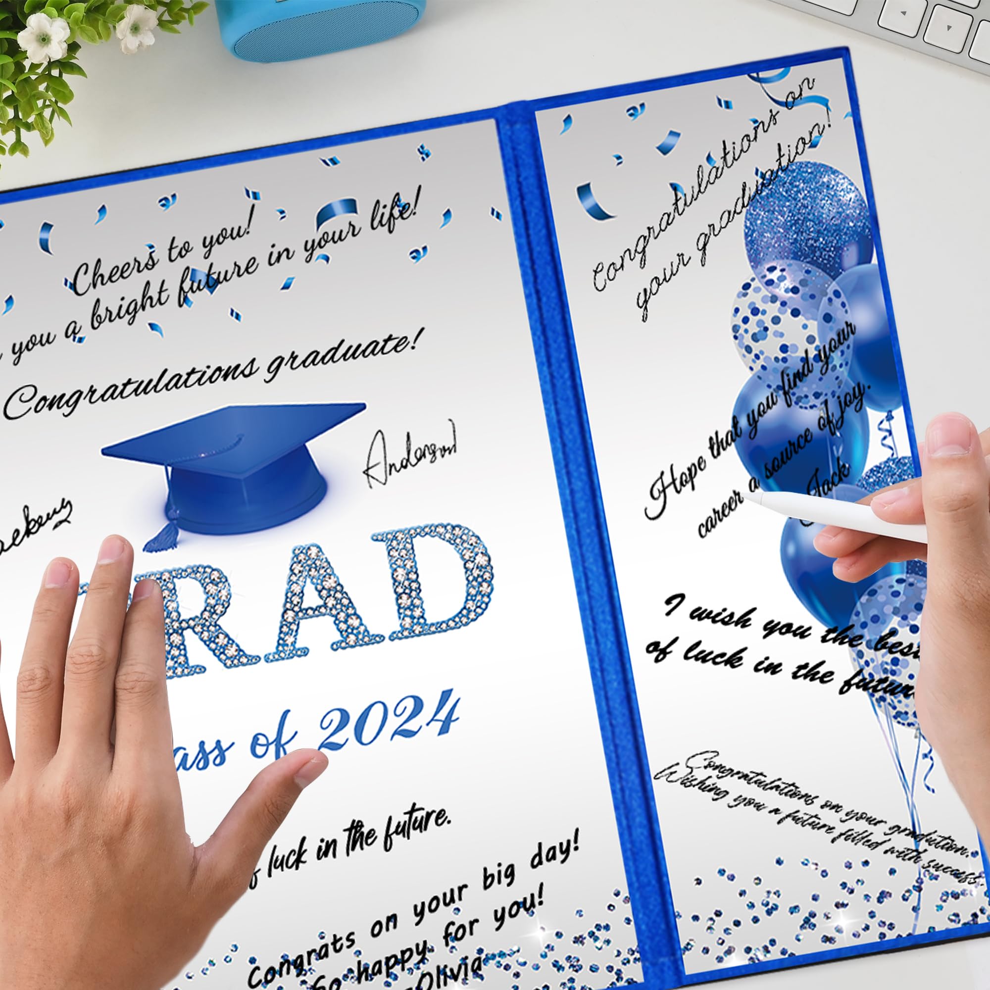 Snapklik.com : Blue Silver Graduation Party Decorations, Blue Class Of ...