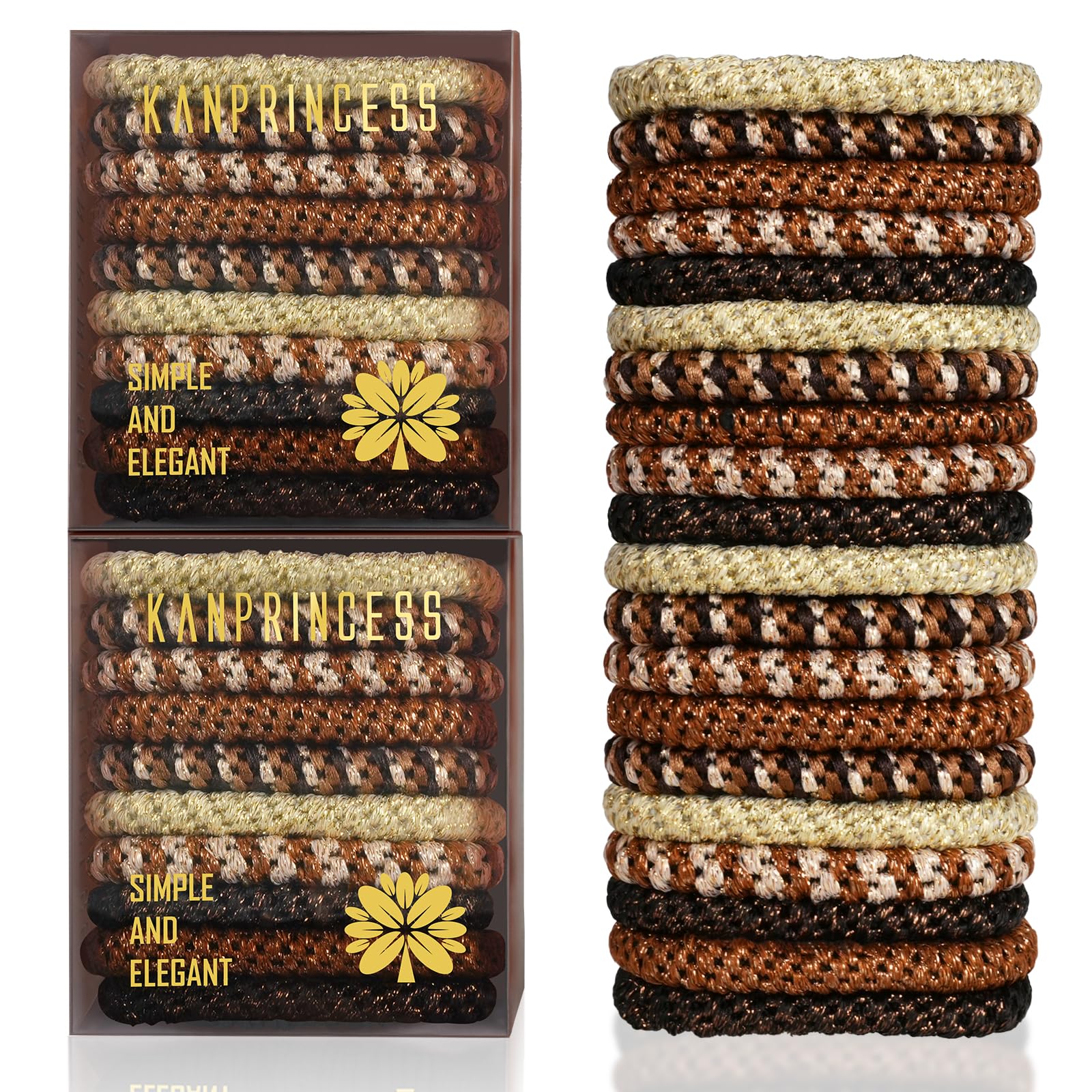 Amazon.com : KANPRINCESS 20Pcs Hair Ties For Thick Hair, Strong ...