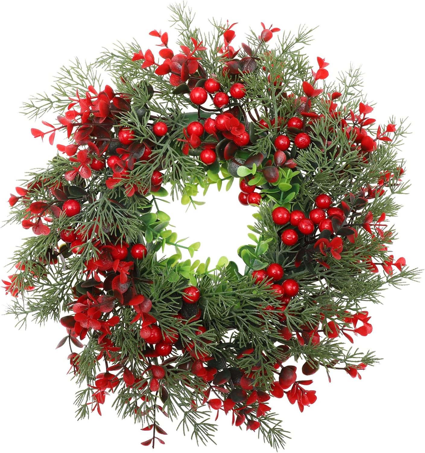 Amazon.com: KESYOO Twig Berry Wreath Christmas Decor Artificial ...