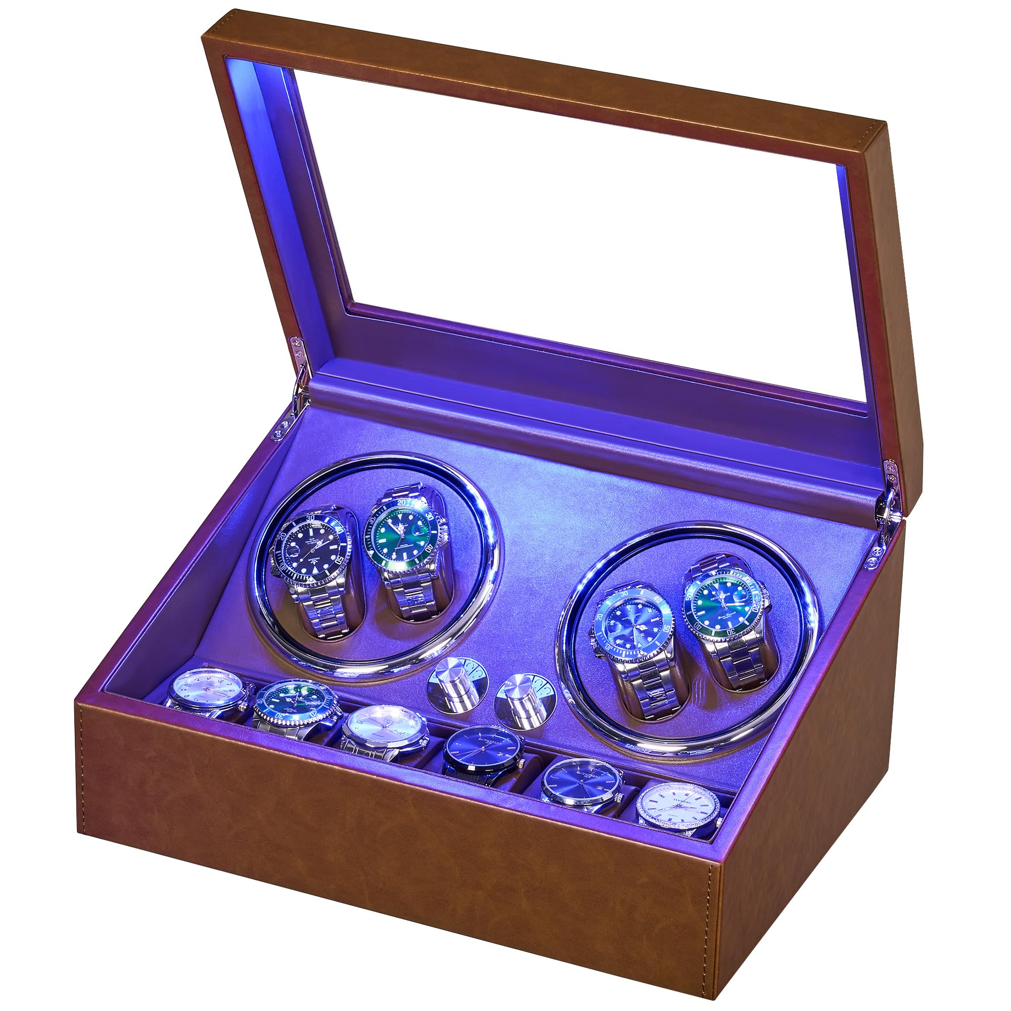 Amazon.com: ANWBROAD Watch Winder for Automatic Watches 4 Watch Rotator ...