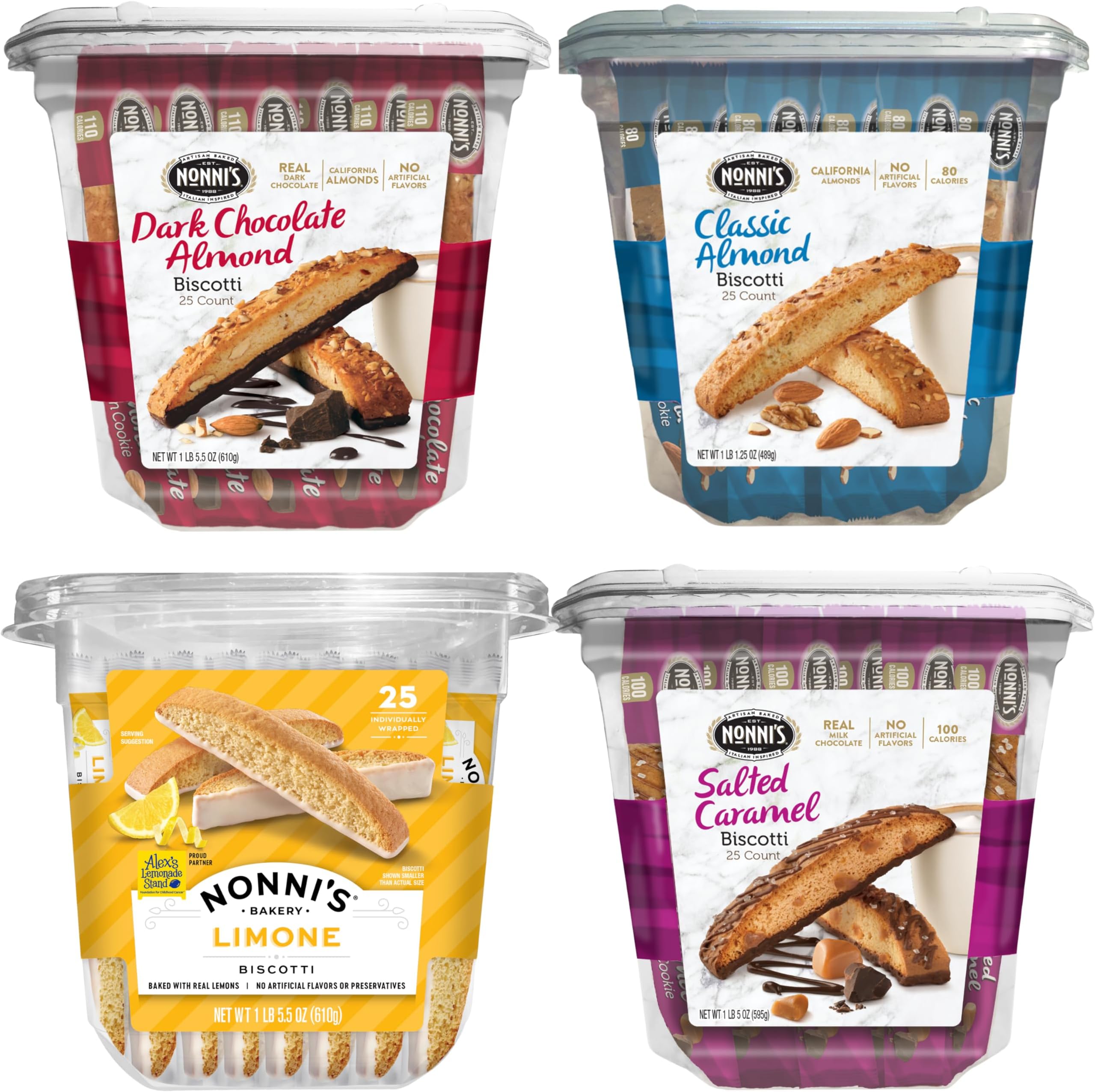 Amazon.com: Nonni's Italian Biscotti Tub Variety Pack - 4 Assorted ...