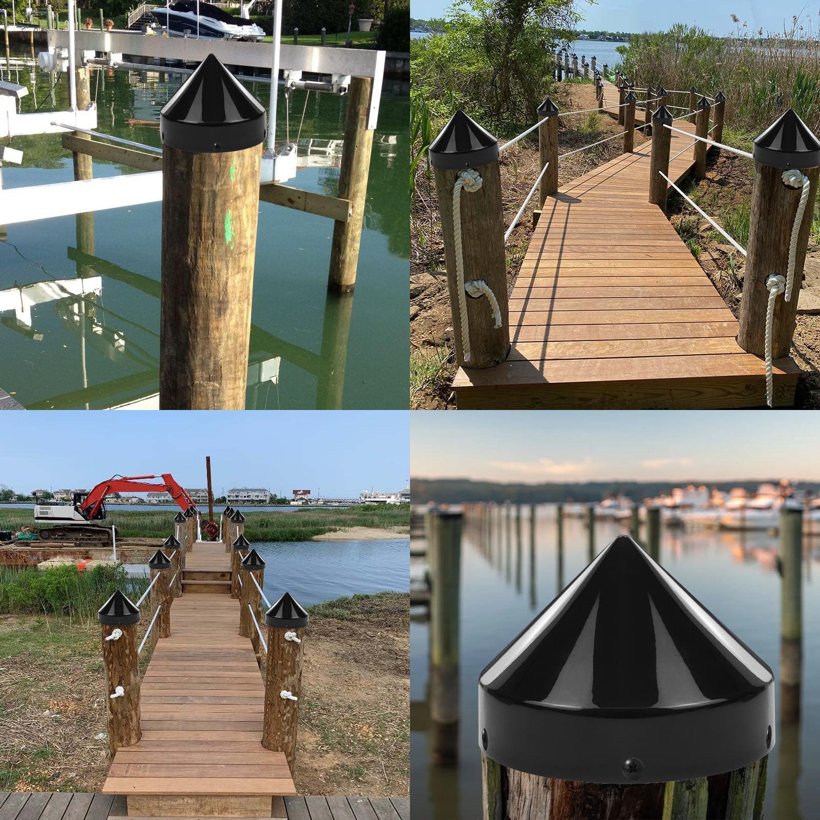 Snapklik.com : 9.5 Inch Piling Caps For Dock,Cone Pylon Cap For Marine ...