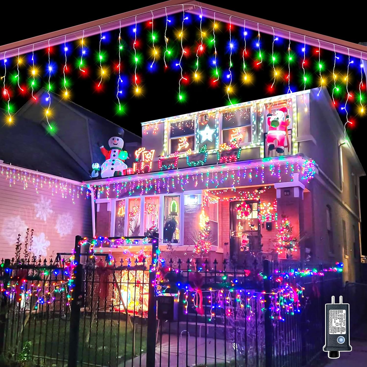 Icicle Lights Outdoor - 66ft 640 LED Hanging LED String Lights with 120 ...
