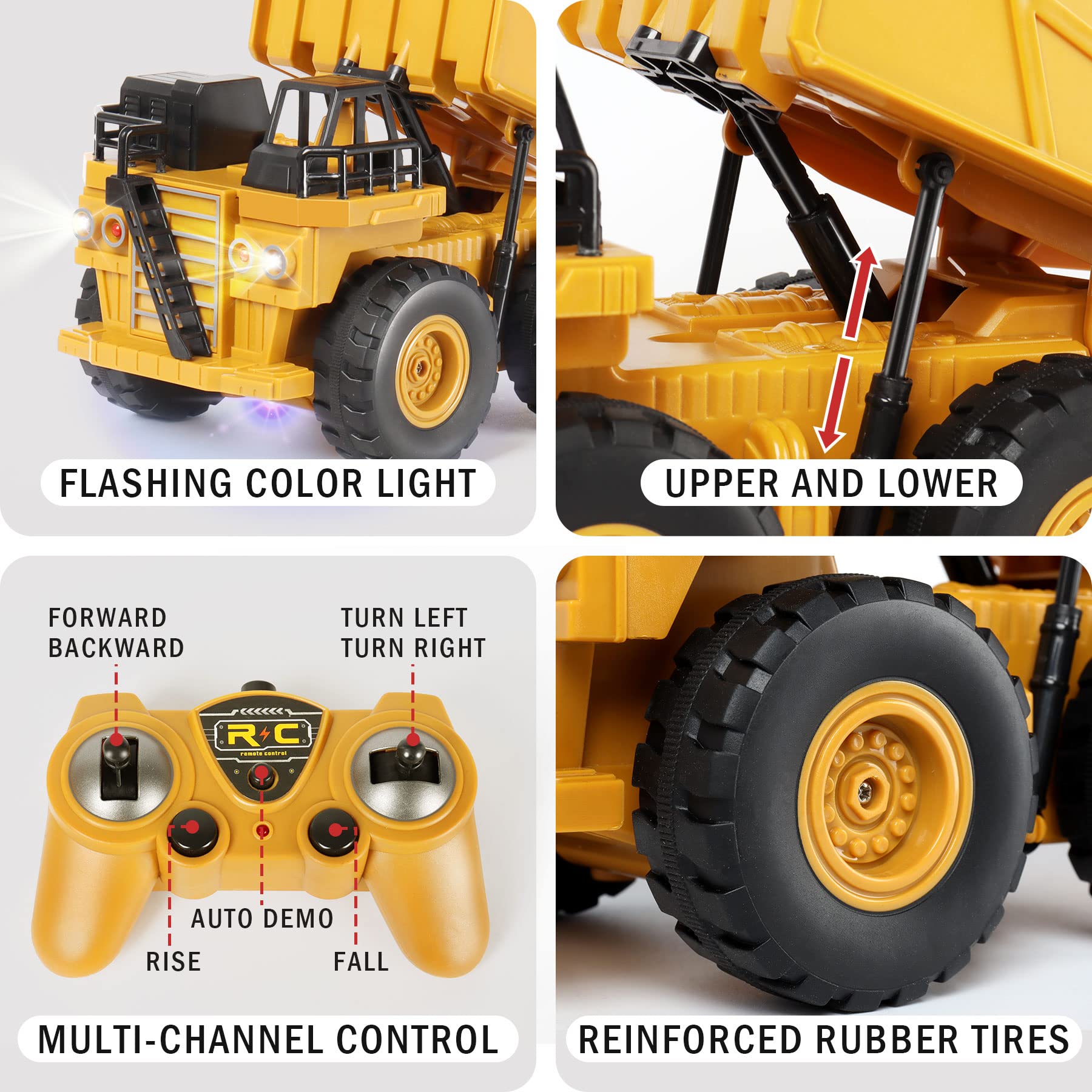 Snapklik.com : Funbud Remote Control Dump Truck For Boys Ages 6-12