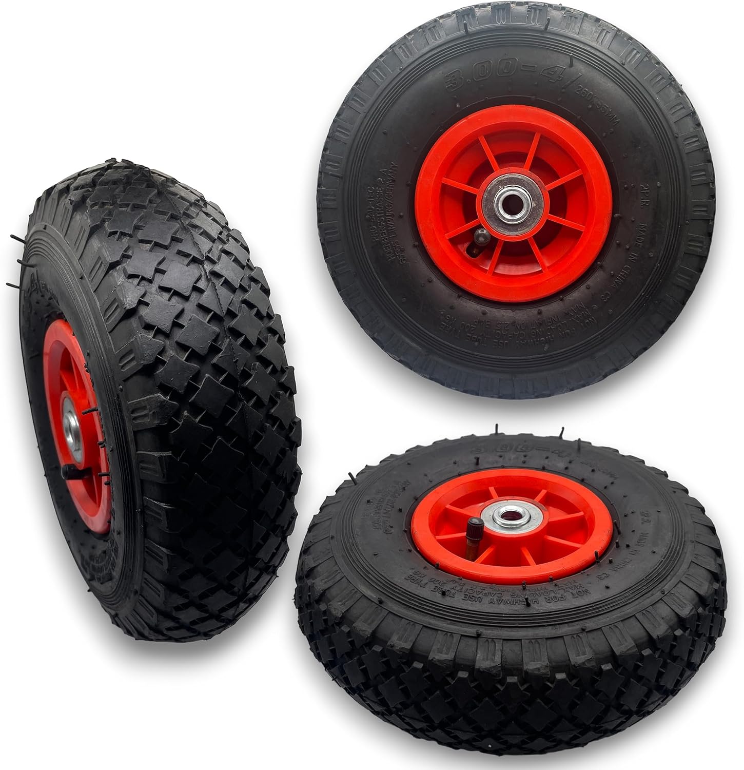 10" 3.00-4 Spare INFLATABLE PNEUMATIC Wheel for Carp Fishing Trolley ...