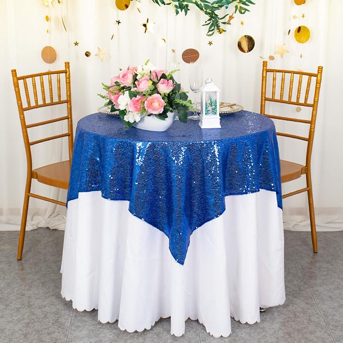 Amazon.com: ShinyBeauty Sequin Tablecloth-Royal Blue Sequin Table ...