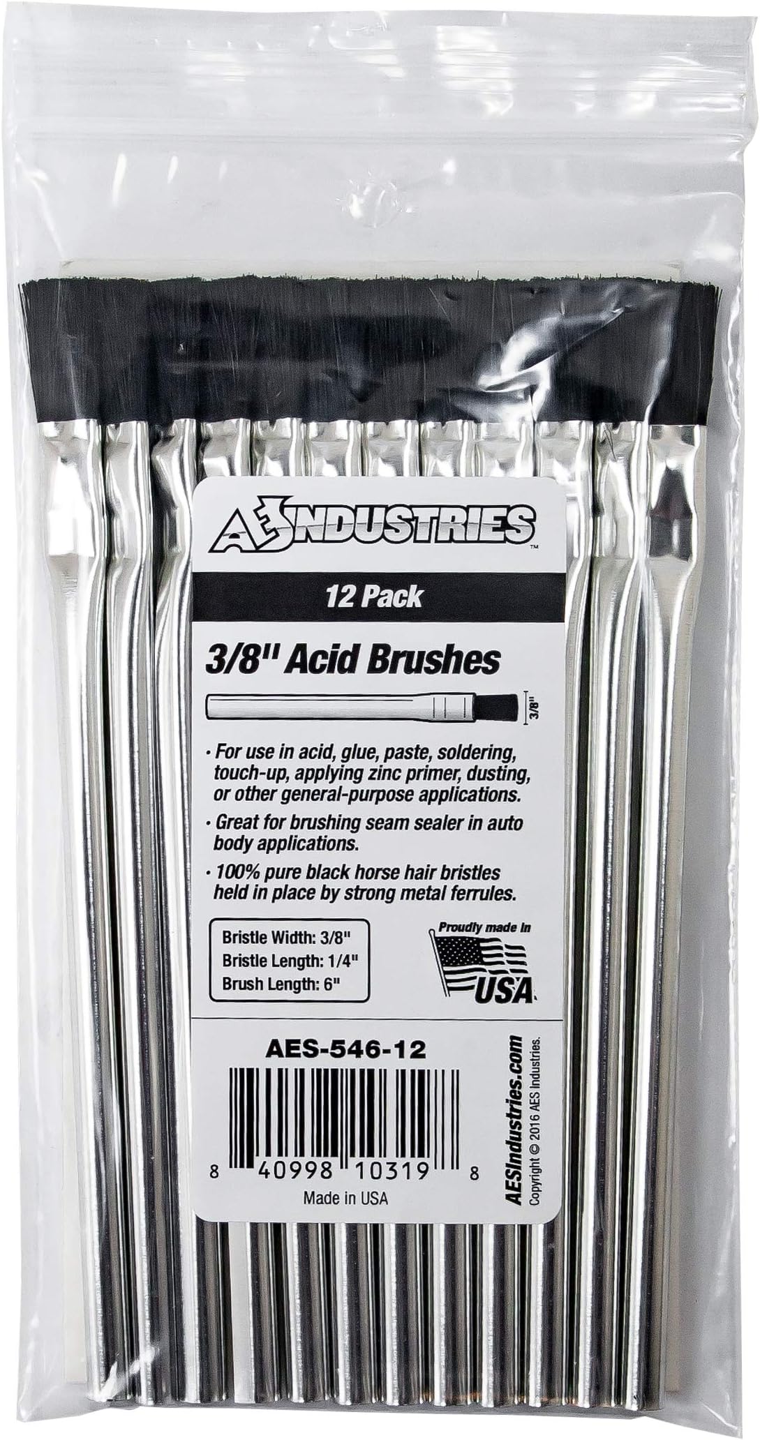 Amazon.com: Universal Tool Acid Brush Set 6 Inch Metal Handle Apply ...