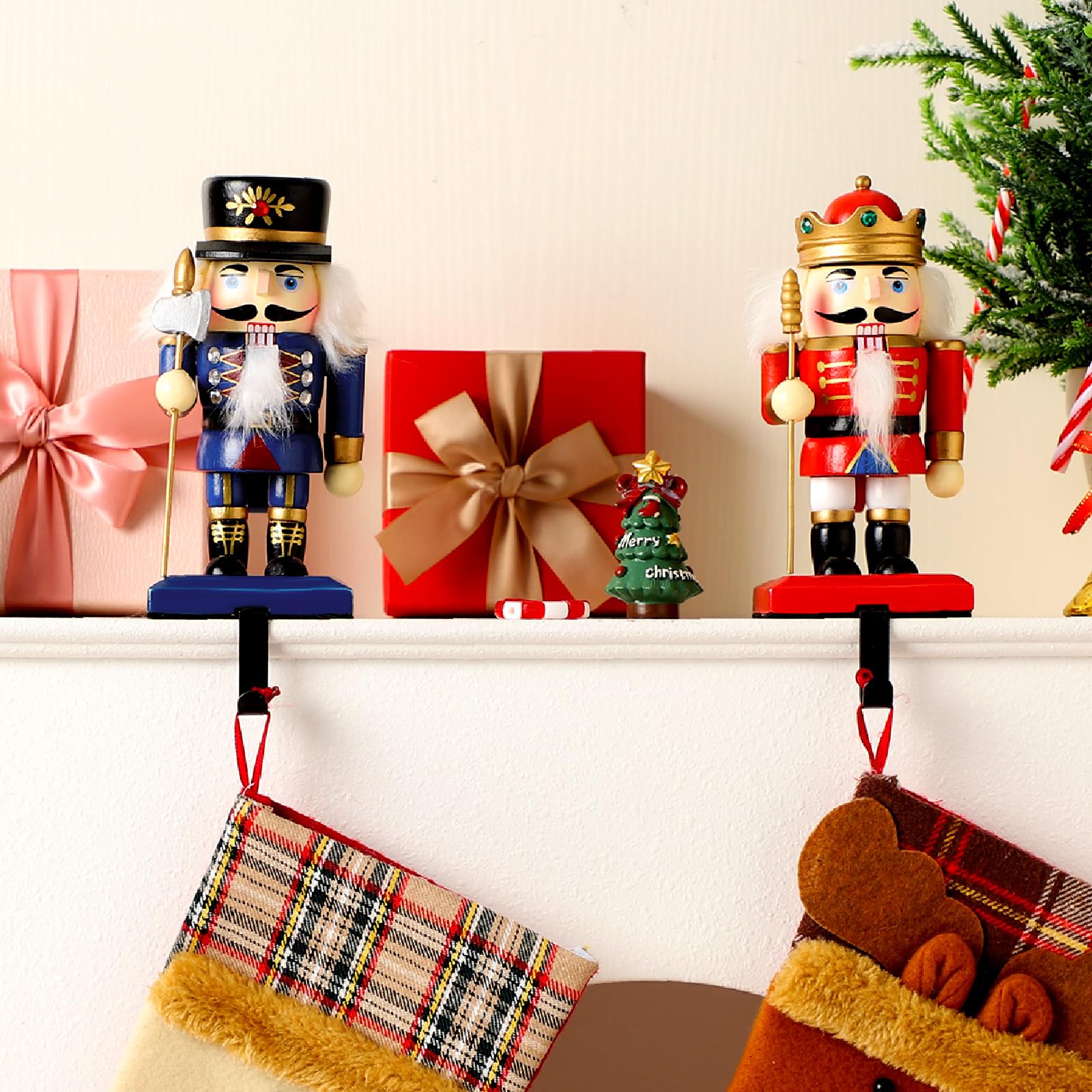 Christmas Stocking Holders Ibasenice 2pcs Christmas Nutcracker Stocking ...