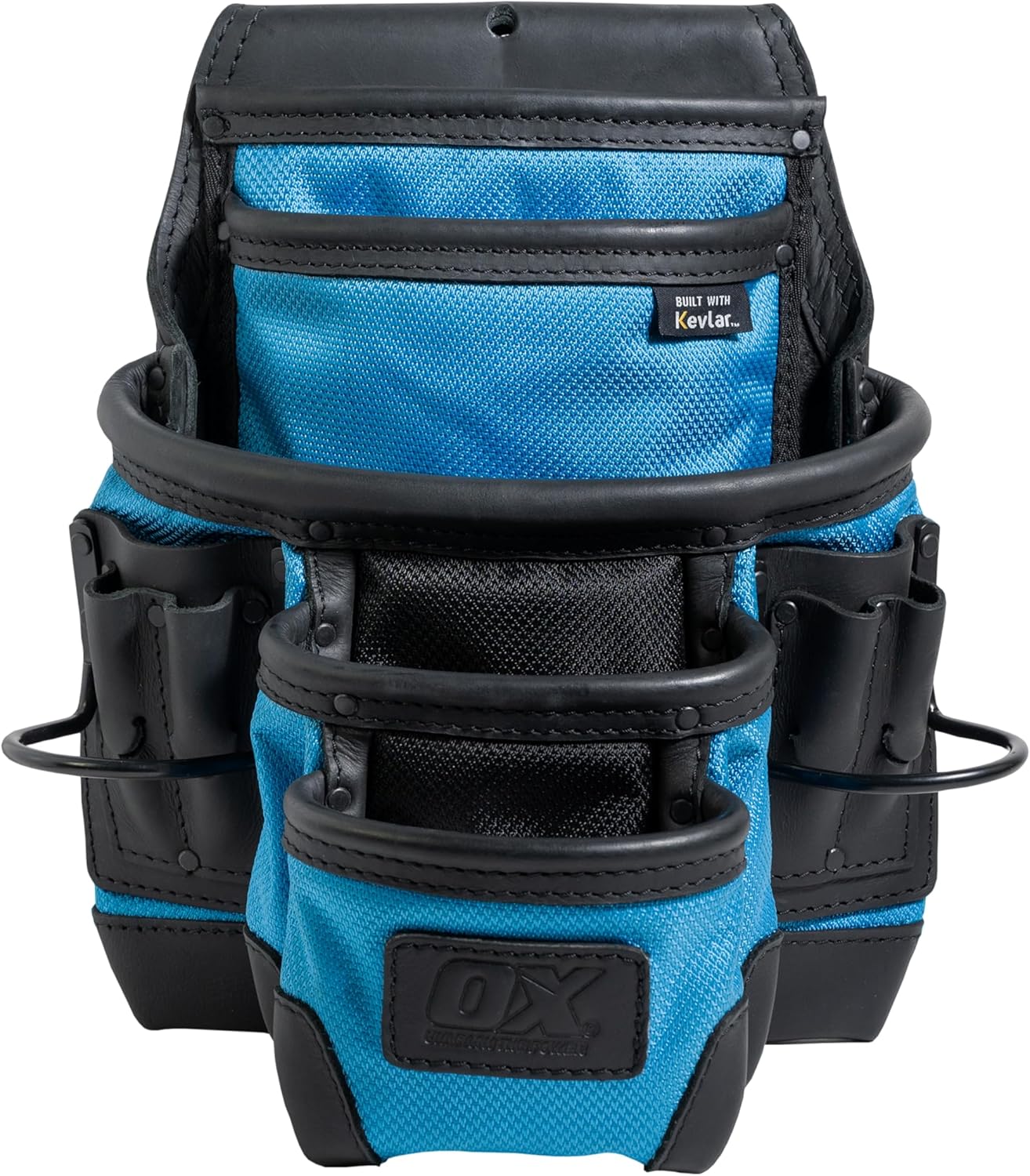 OX Ultimate 10 Pocket Leather & Nylon Dual Hammer Holder Pouch, Kevlar ...