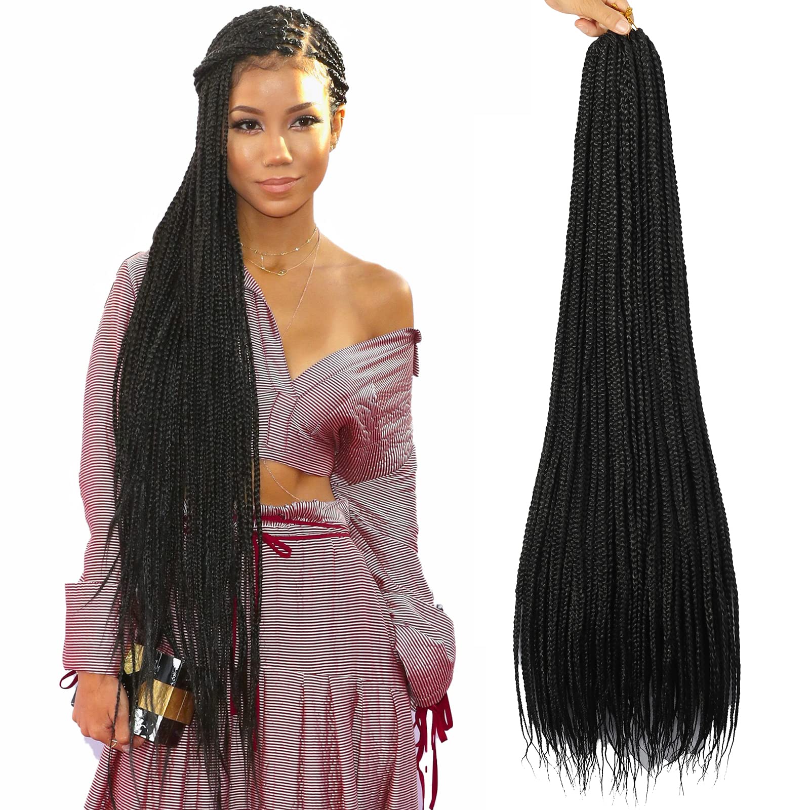 Buy 8 Packs 36 Inch Crochet Box Braids Goddess Box Braids Crochet Hair ...