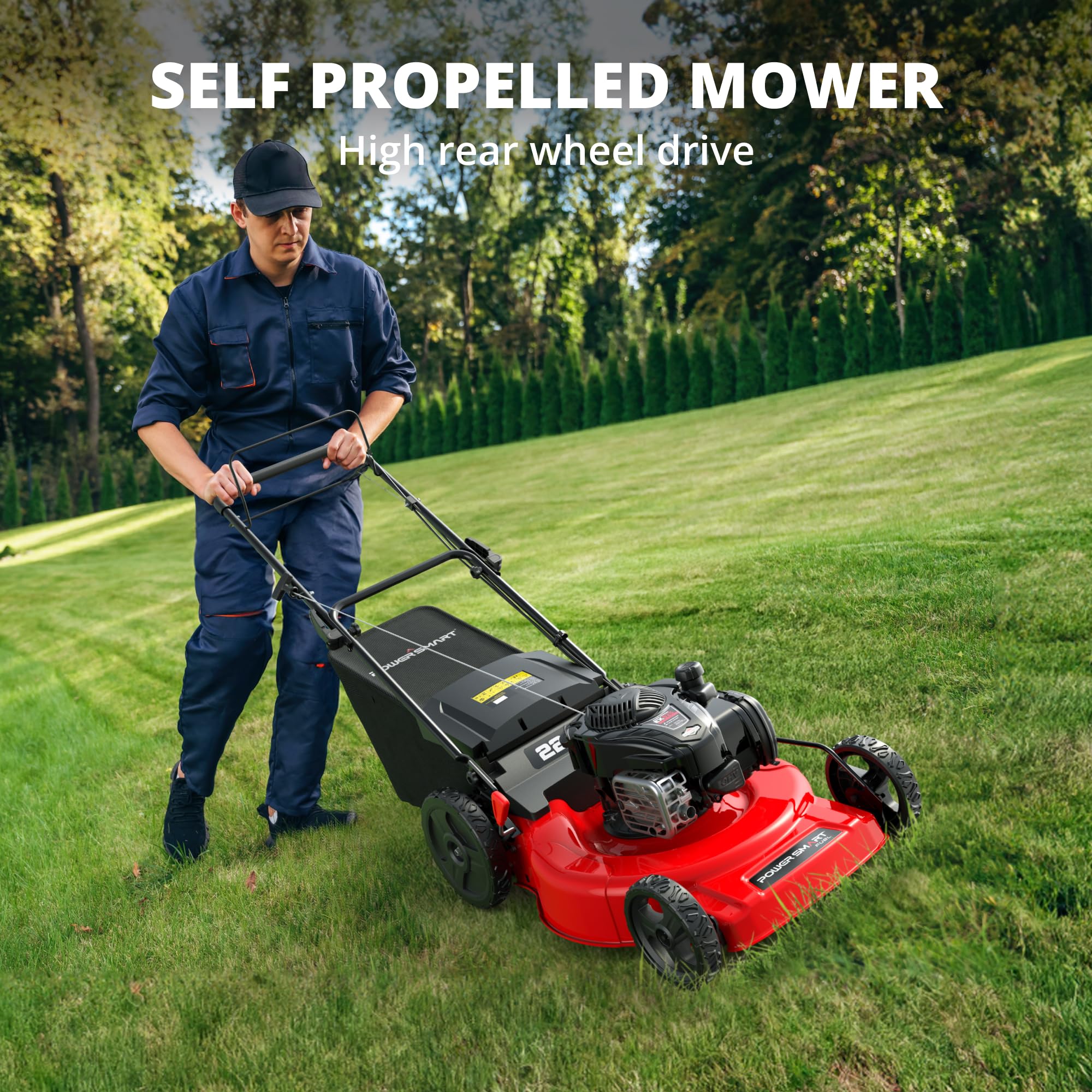 Snapklik.com : 22-Inch Gas Lawn Mower Self-Propelled, 150cc B&S Engine ...