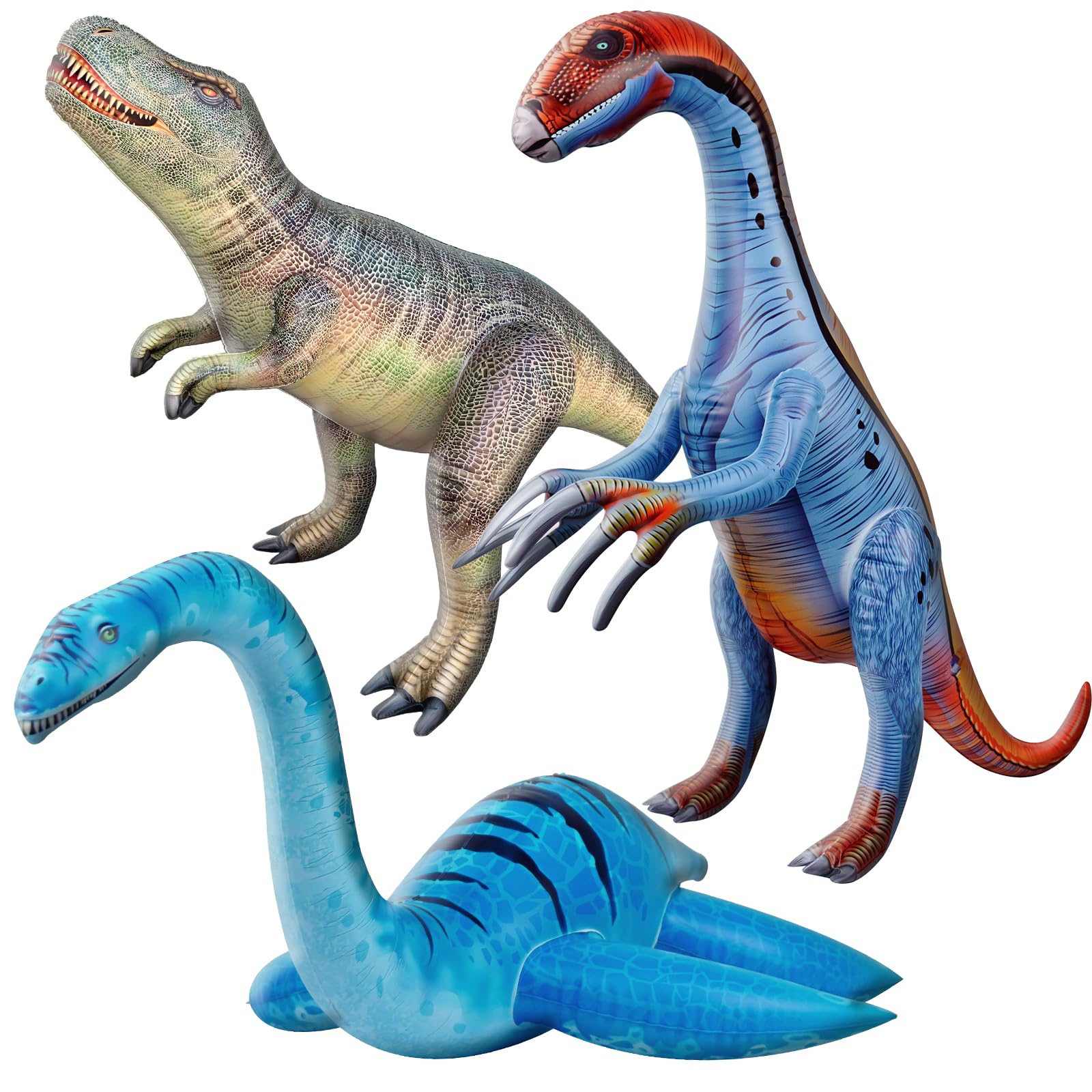 Amazon.com: HOHQB 3 pack Inflatable Dinosaur Jurassic Birthday Party ...