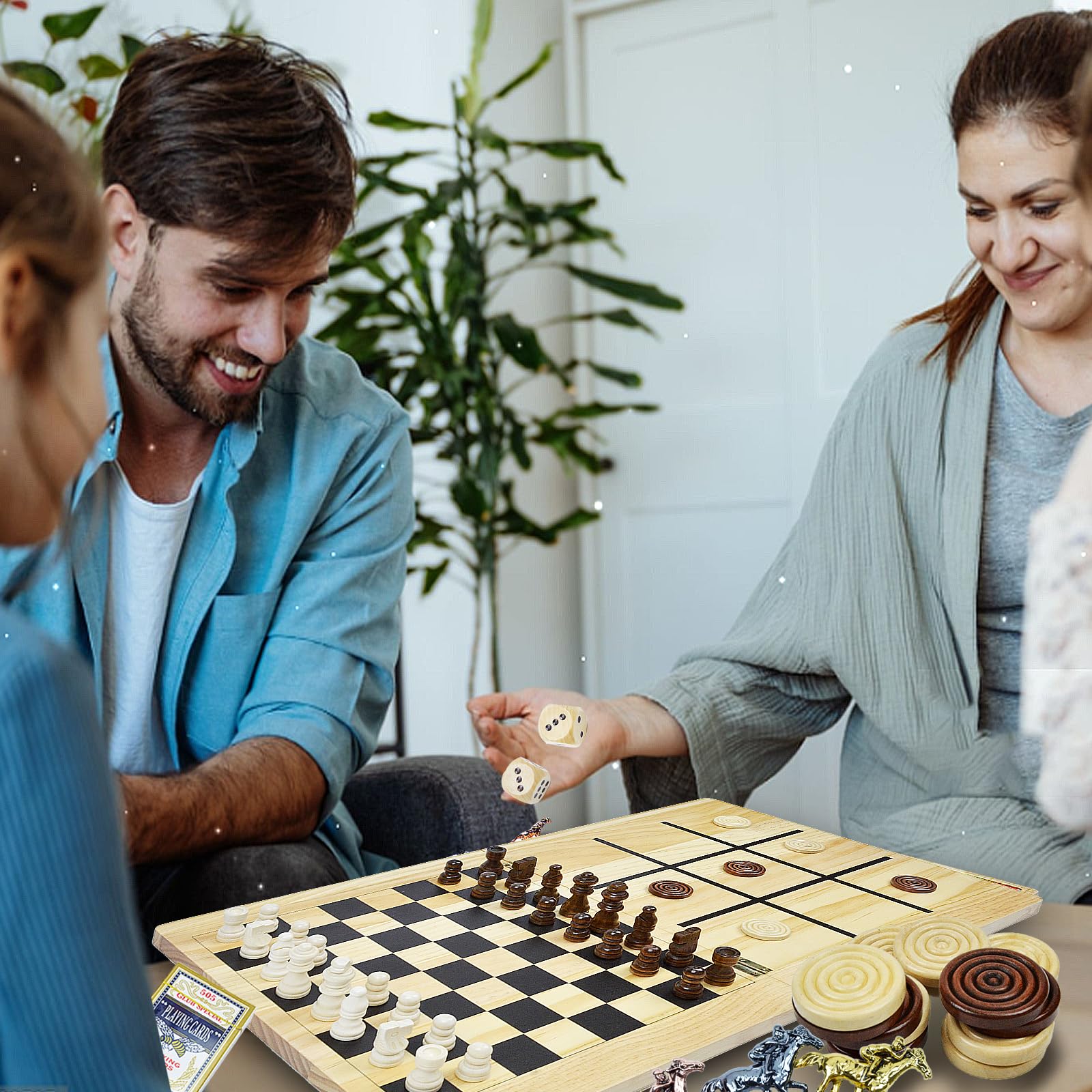 Snapklik.com : Race Horse Board Game, 4-in-1 Multi Game Board Set ...
